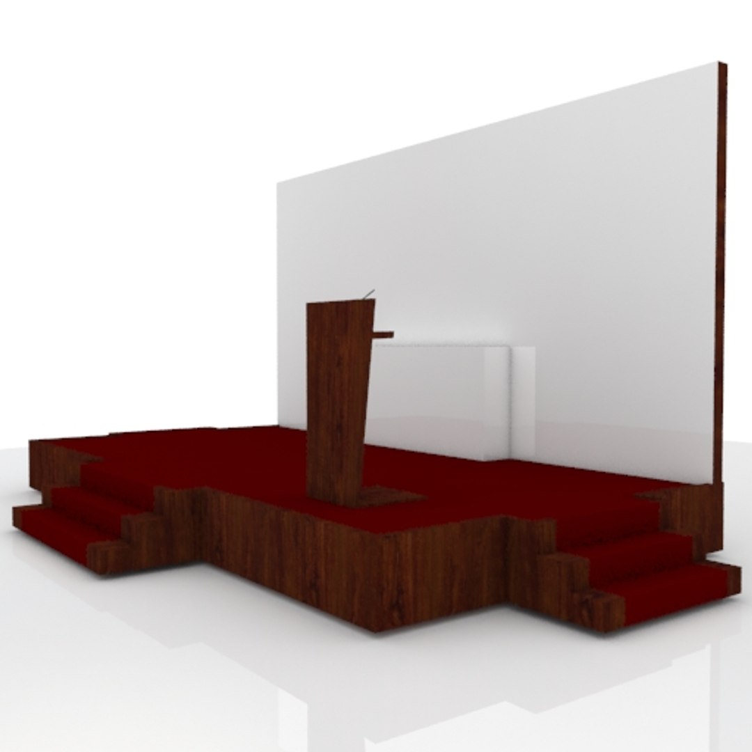 Stage Rostrum Backdrop 3D Model - TurboSquid 1319607