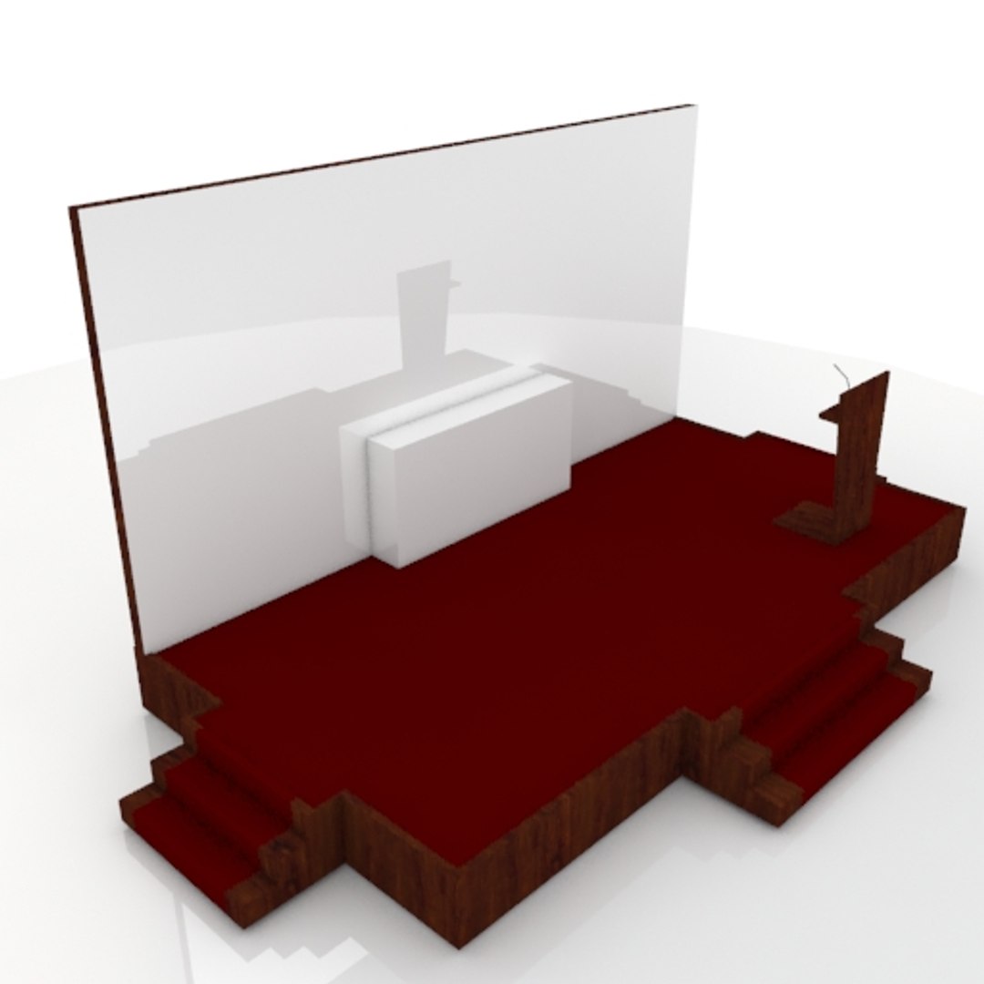 Stage Rostrum Backdrop 3D Model - TurboSquid 1319607