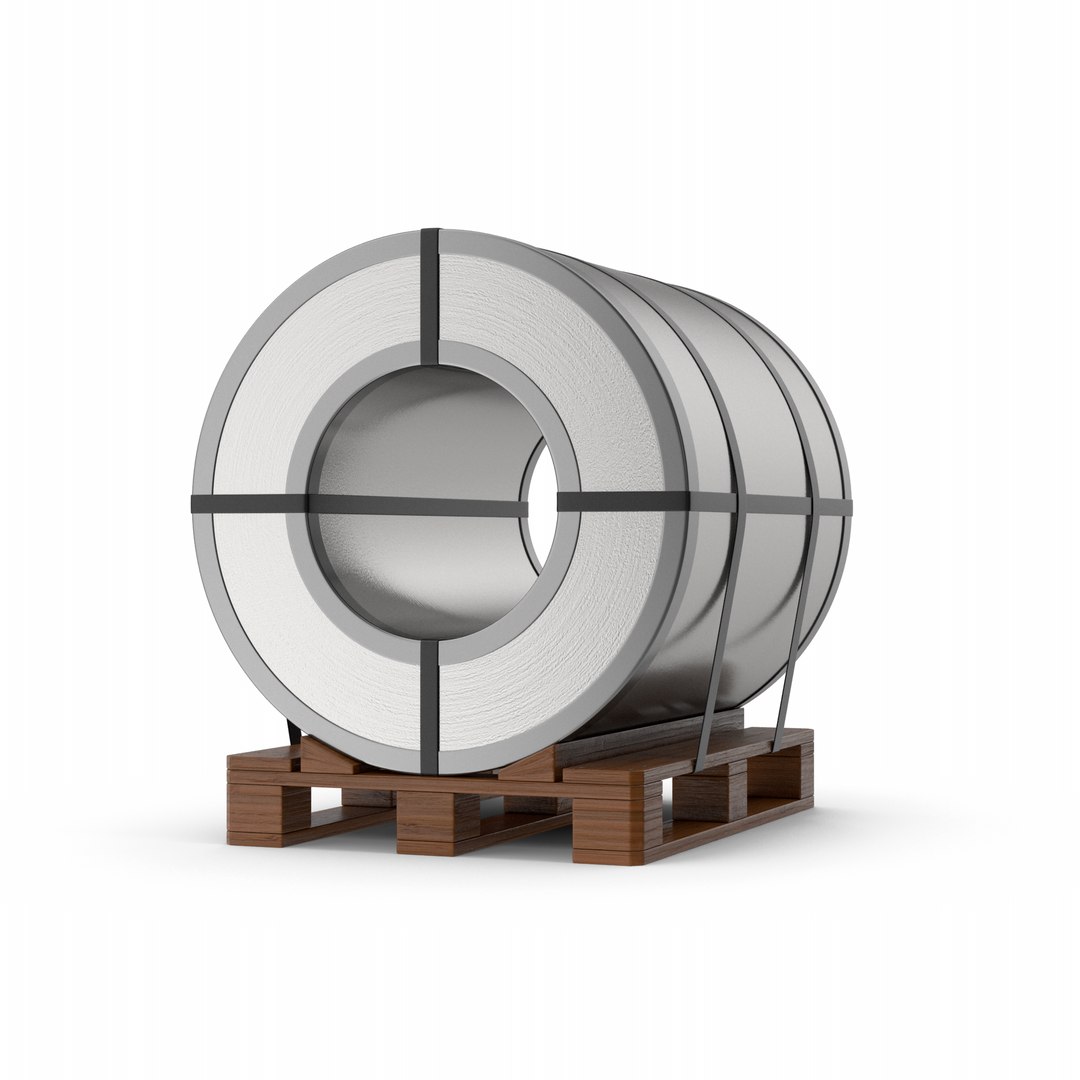 3D Model Steel Coil On Pallet - TurboSquid 2113662