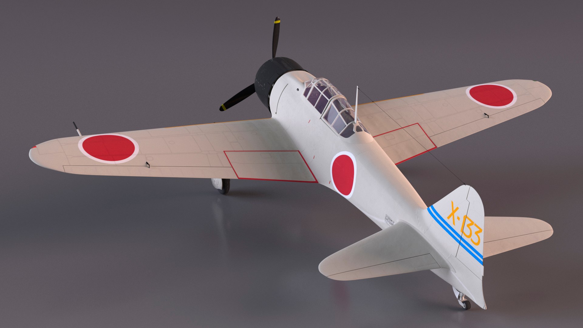 3D Mitsubishi A6M Zero Zeke Model - TurboSquid 2292217