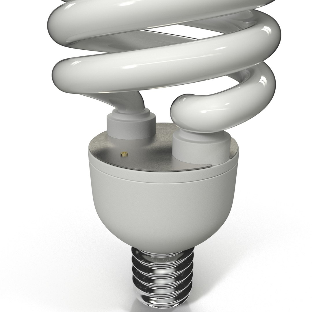 compact fluorescent bulb 3d model