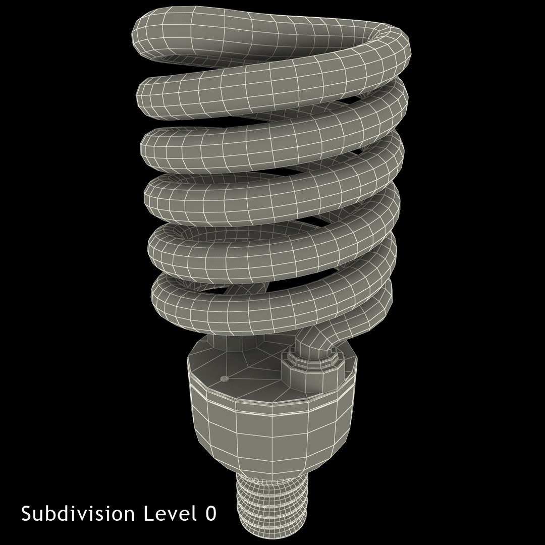 compact fluorescent bulb 3d model