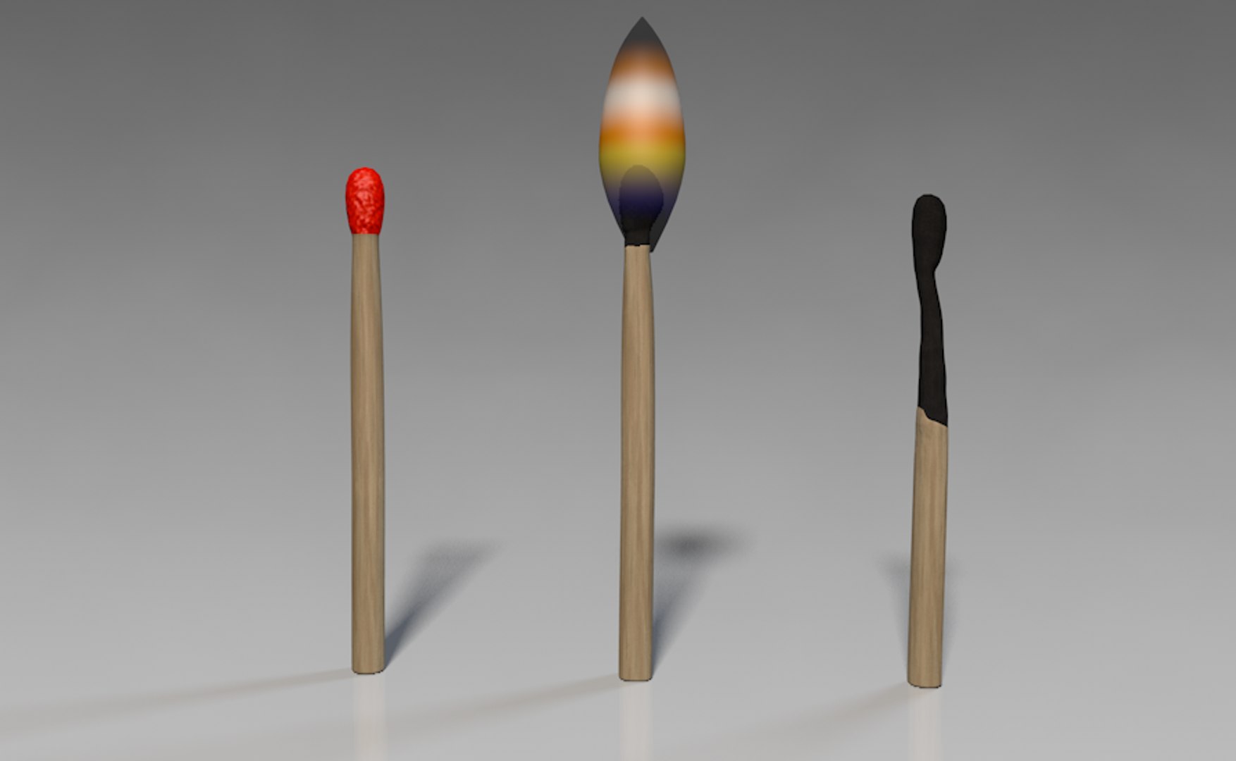 3d Match Stick Model