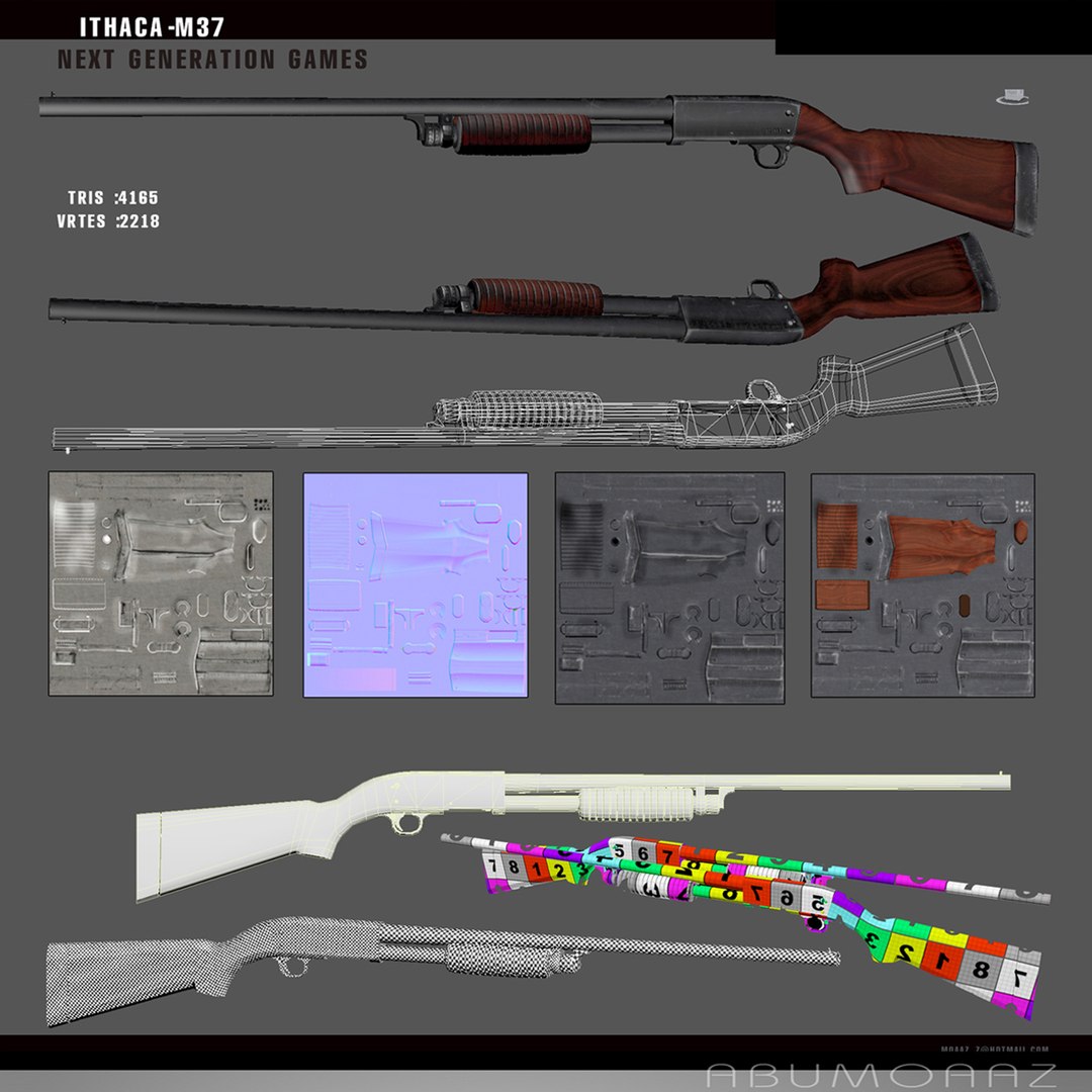 3d Ithaca M37 Shotgun Model