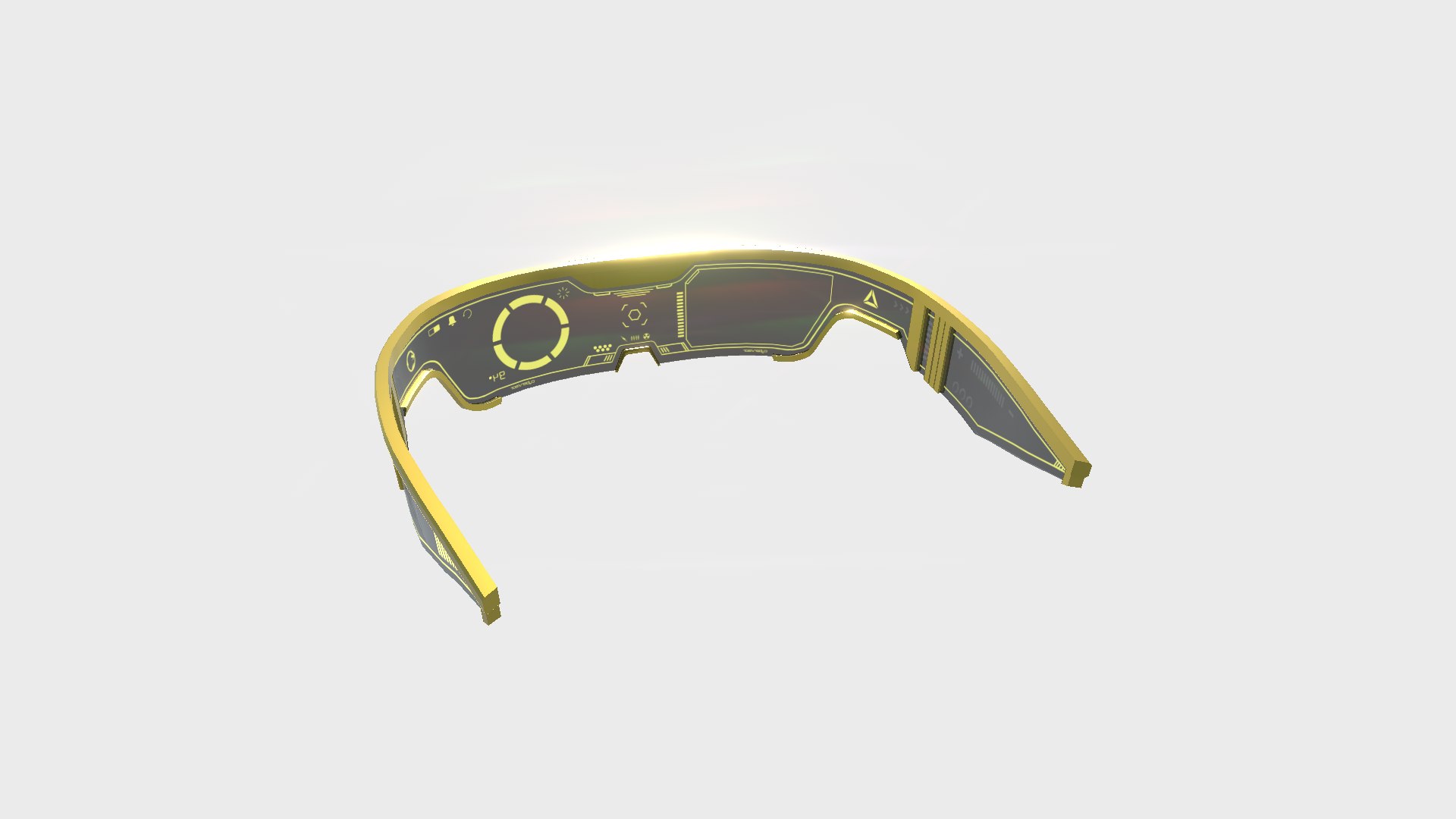 3D SciFi Glasses Visor 07 Yellow - Character Design Fashion ...