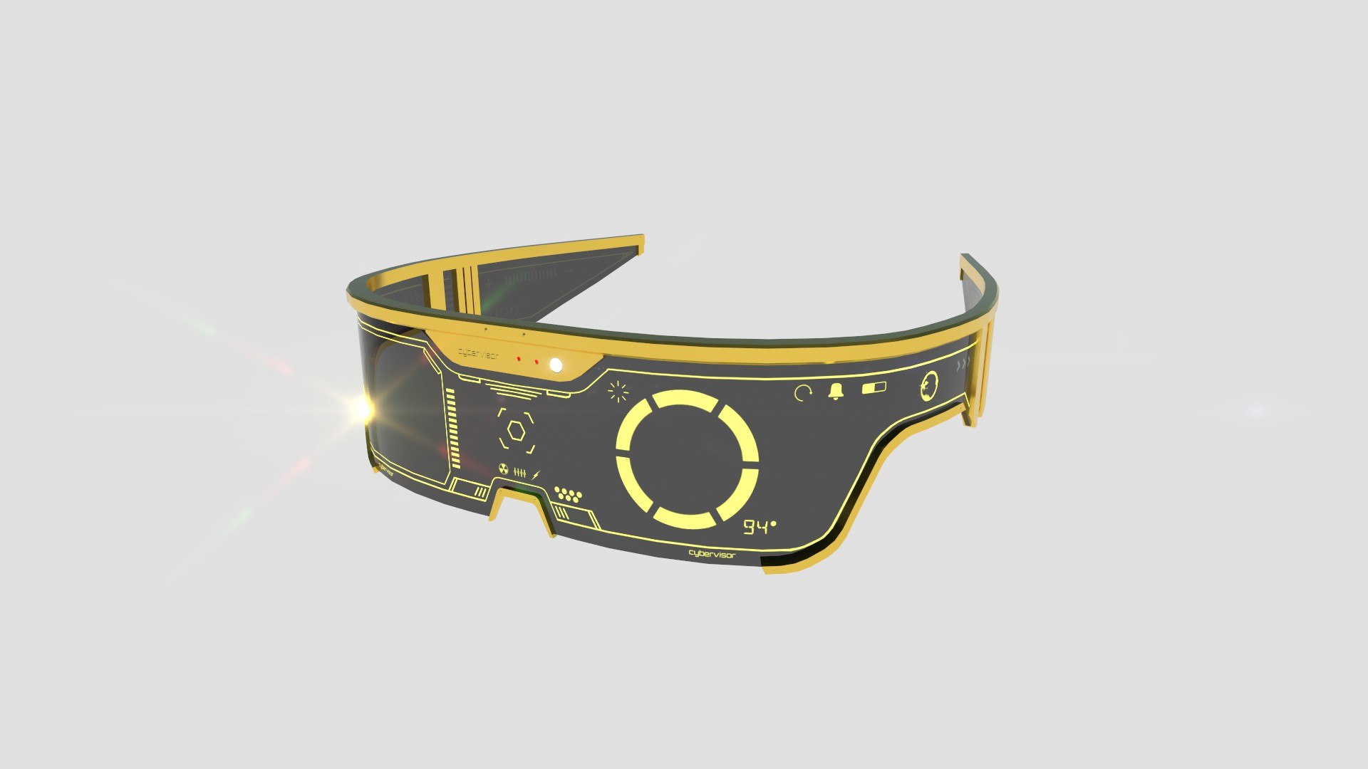 3D SciFi Glasses Visor 07 Yellow - Character Design Fashion ...