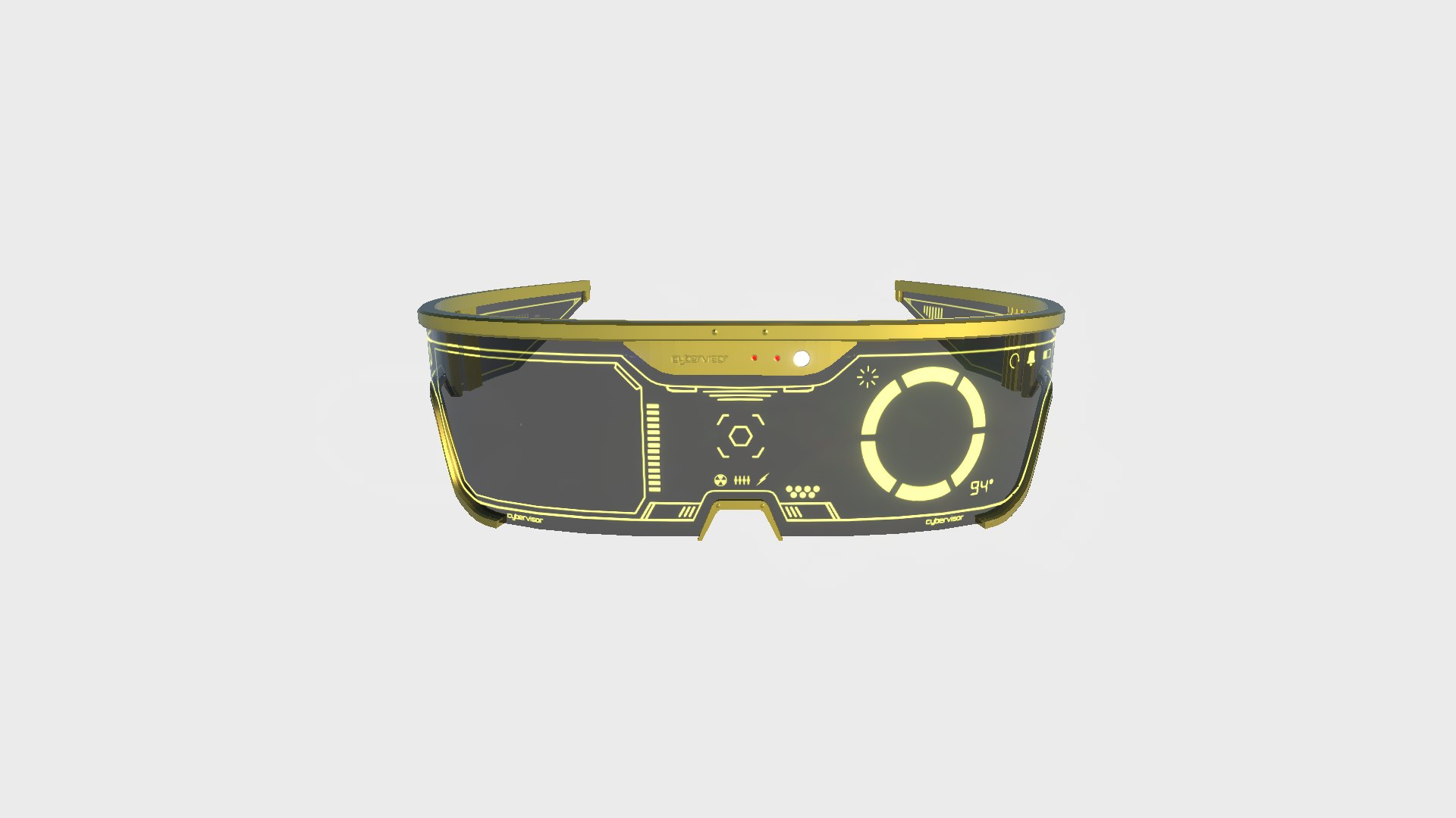 3D SciFi Glasses Visor 07 Yellow - Character Design Fashion ...