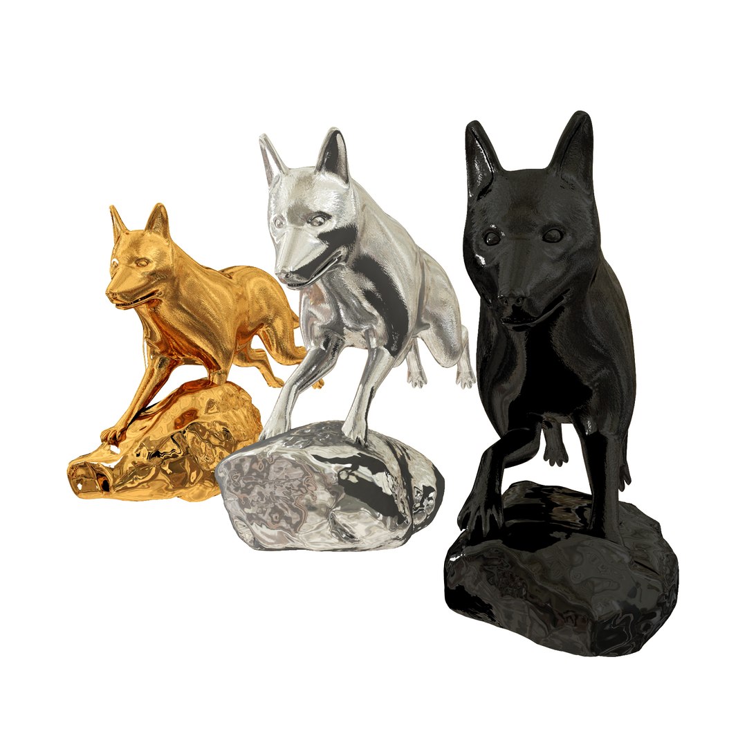 Wolves Sculpture 3D - TurboSquid 1203108