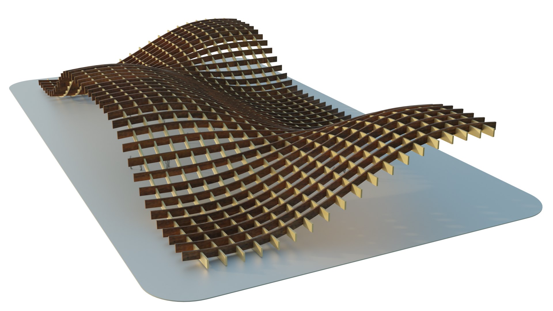 Waffle Wavy Structure 3D model - TurboSquid 2159501