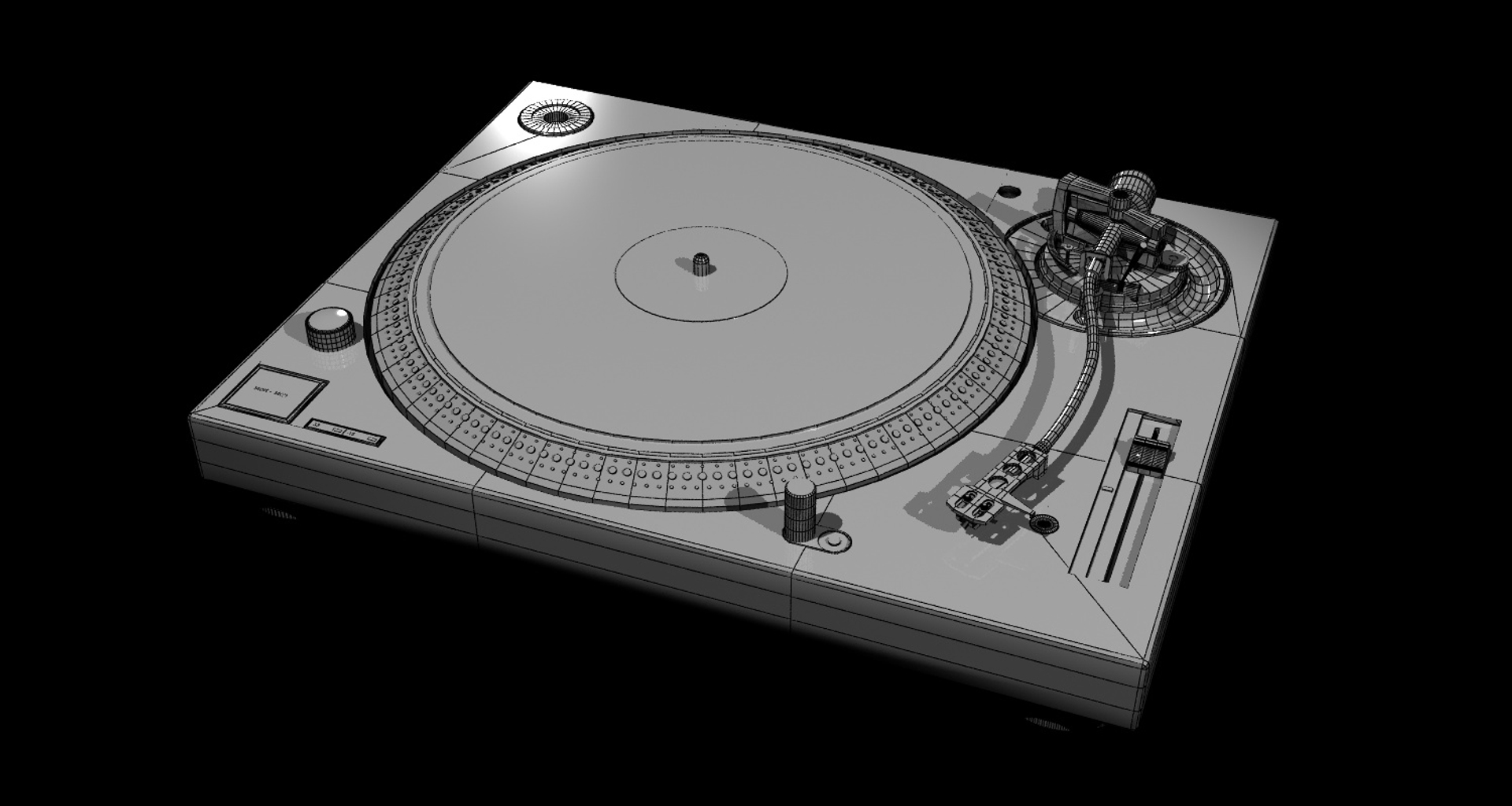free technics sl-1200mkb turntable 3d model