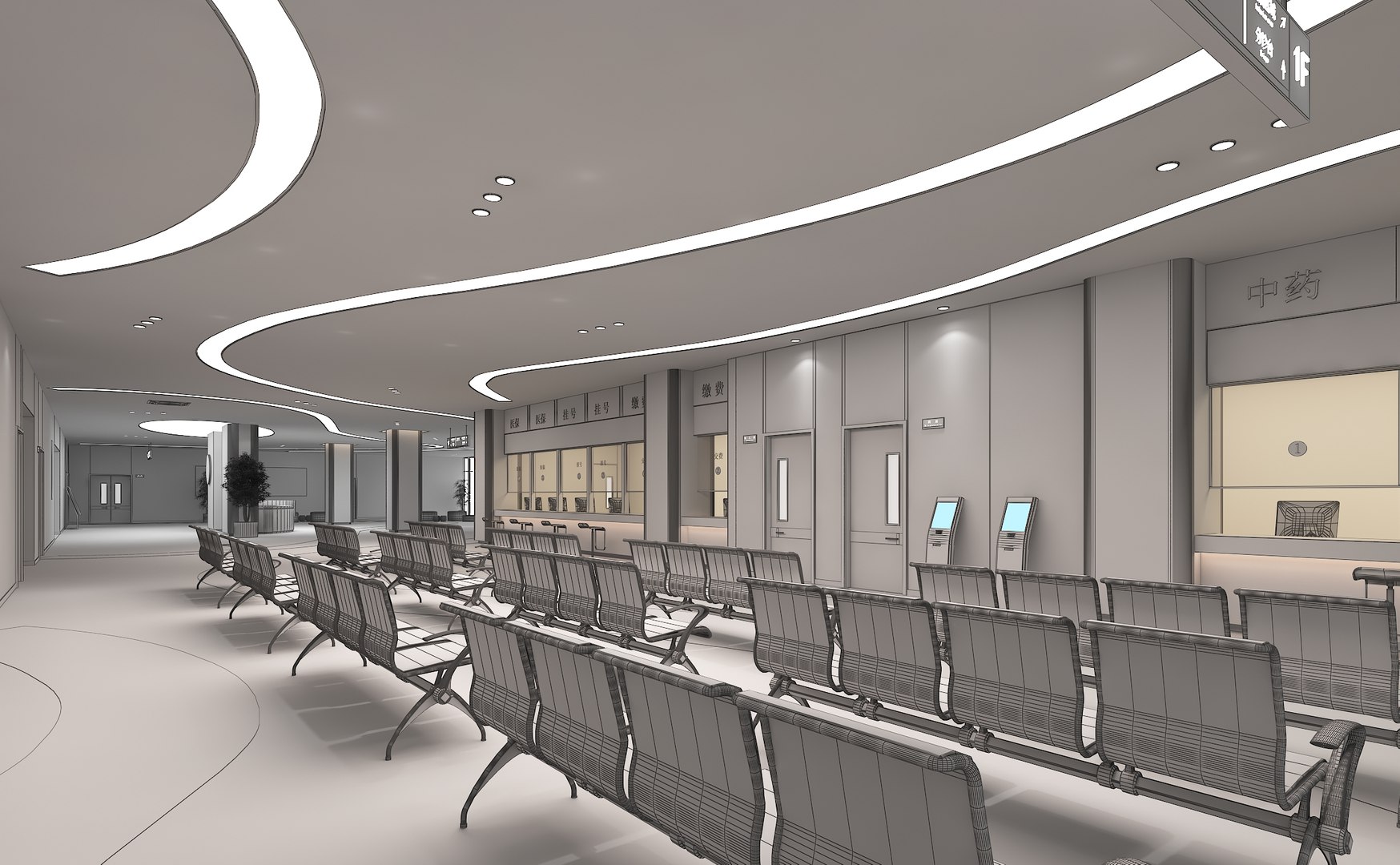 Modern Hospital Interior 3D Model - TurboSquid 2109968