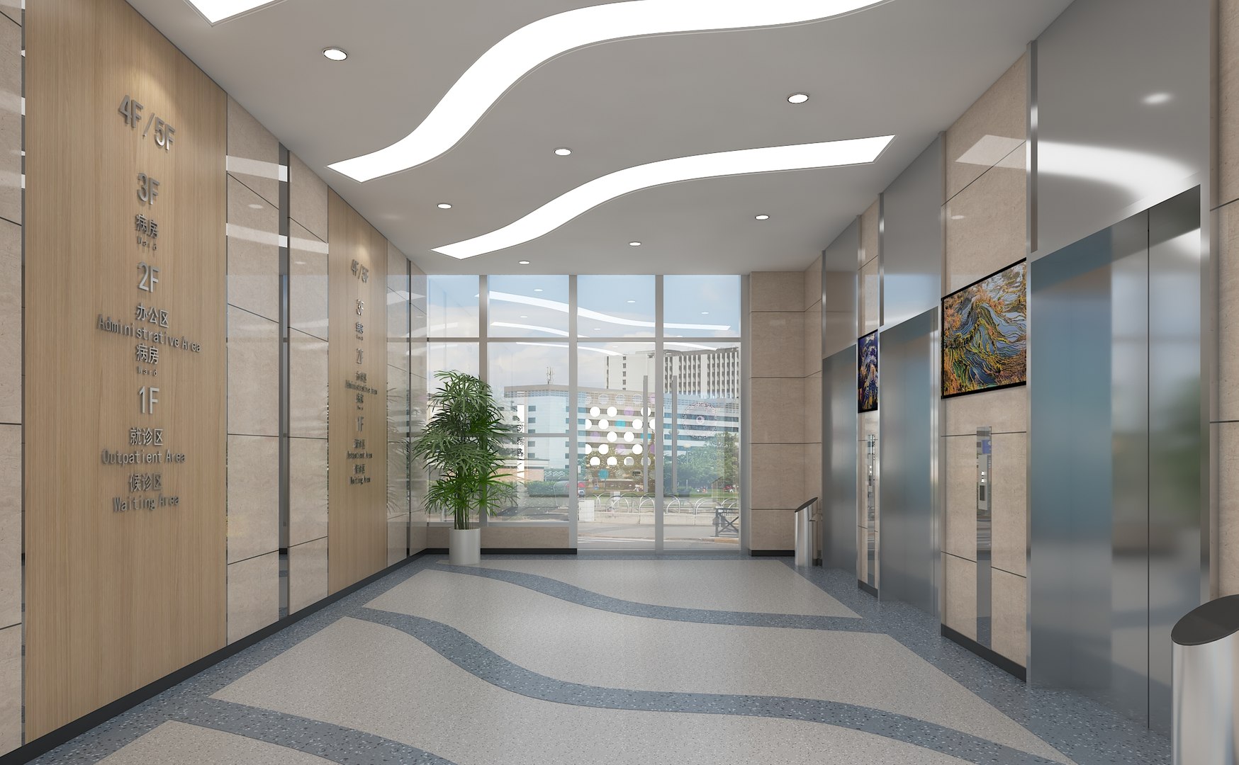 Modern Hospital Interior 3D Model - TurboSquid 2109968