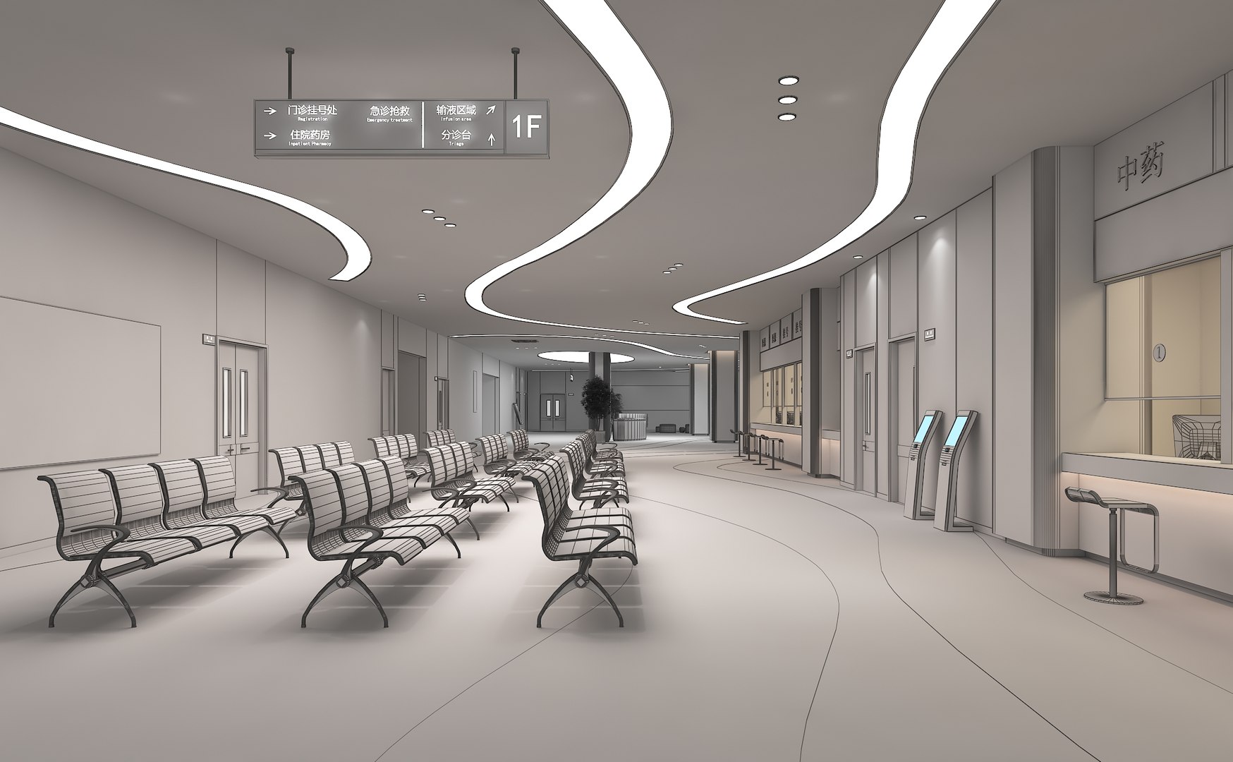 Modern Hospital Interior 3D Model - TurboSquid 2109968