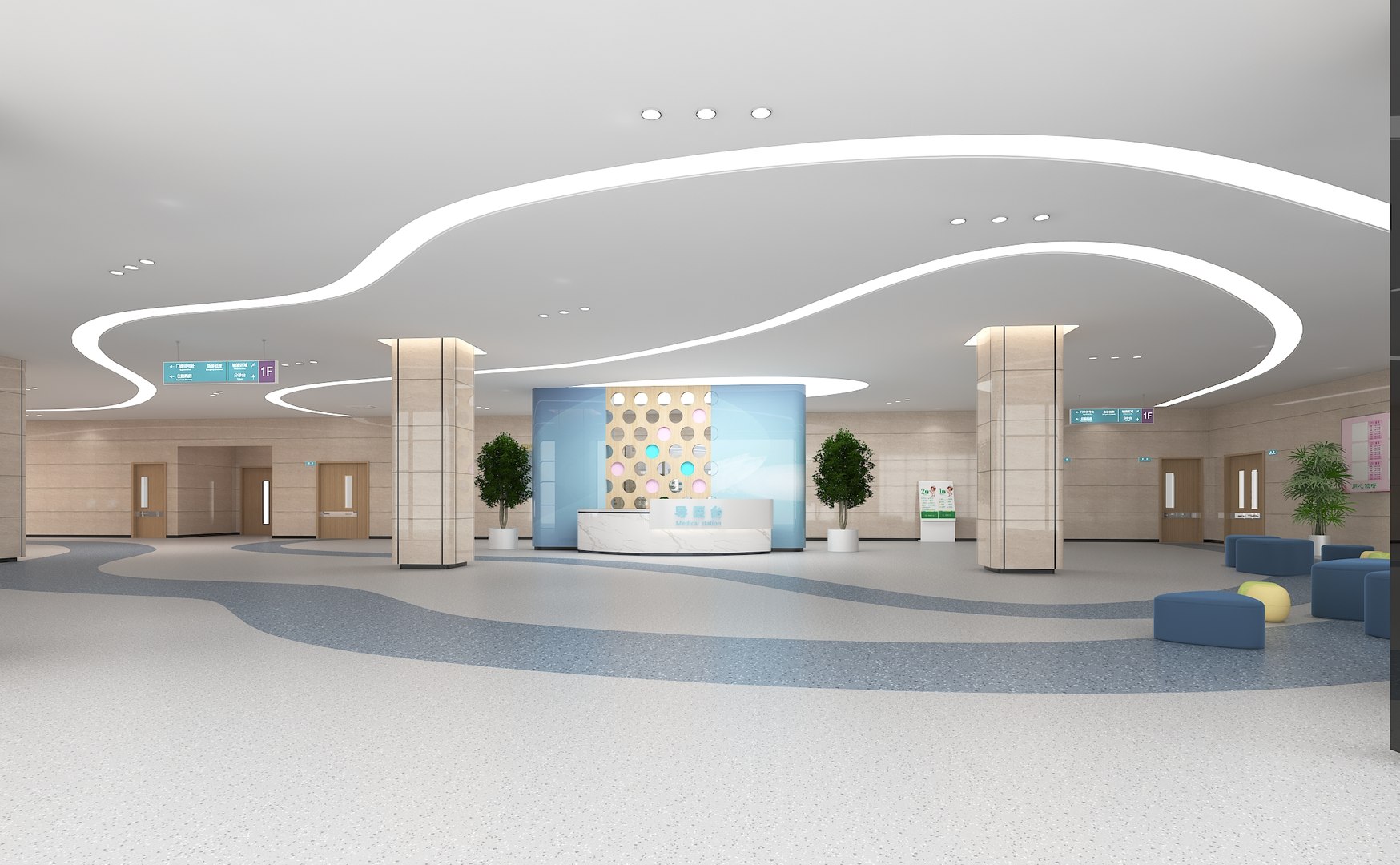 Modern Hospital Interior 3D Model - TurboSquid 2109968