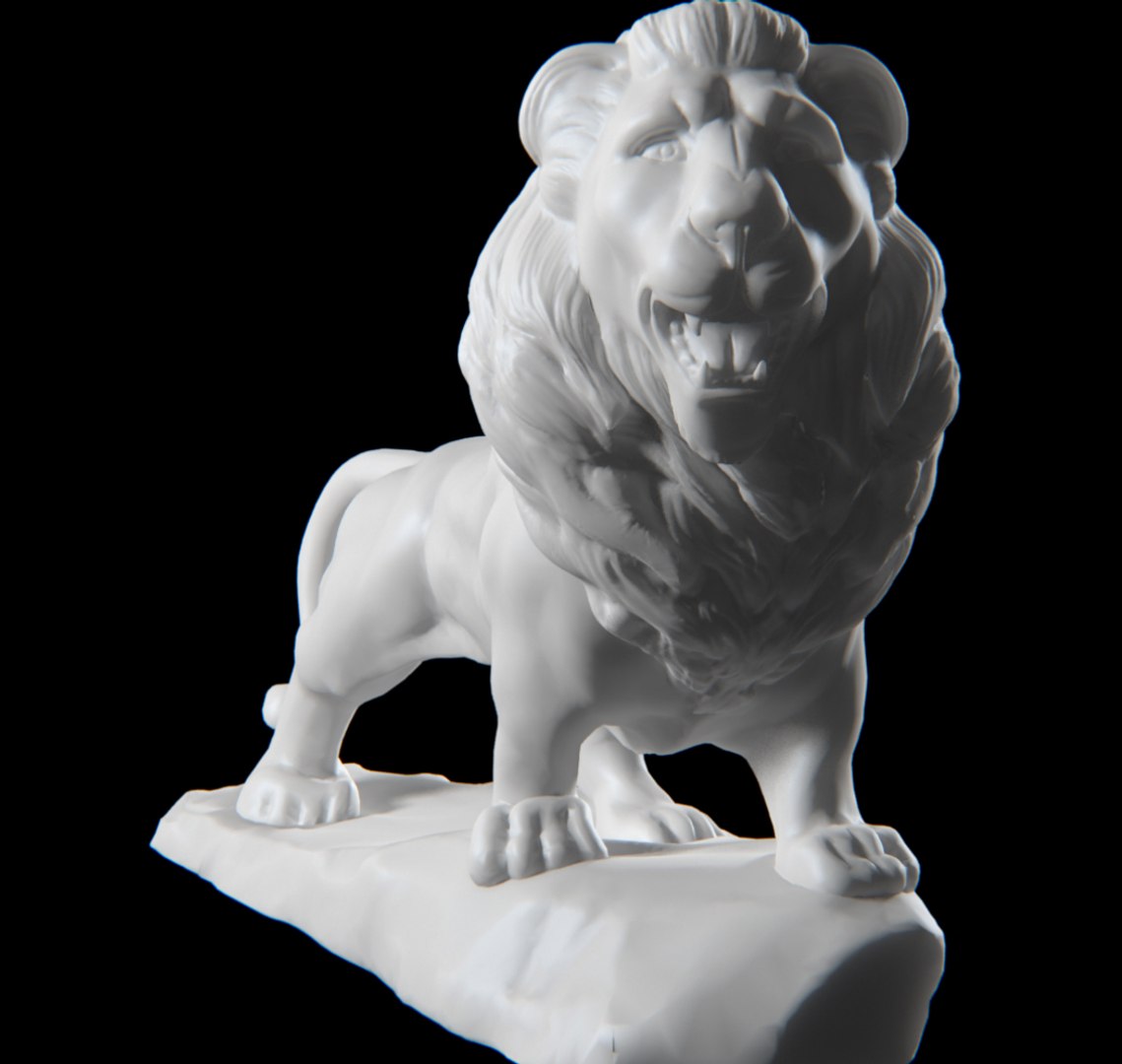 Lion Sculpture Obj
