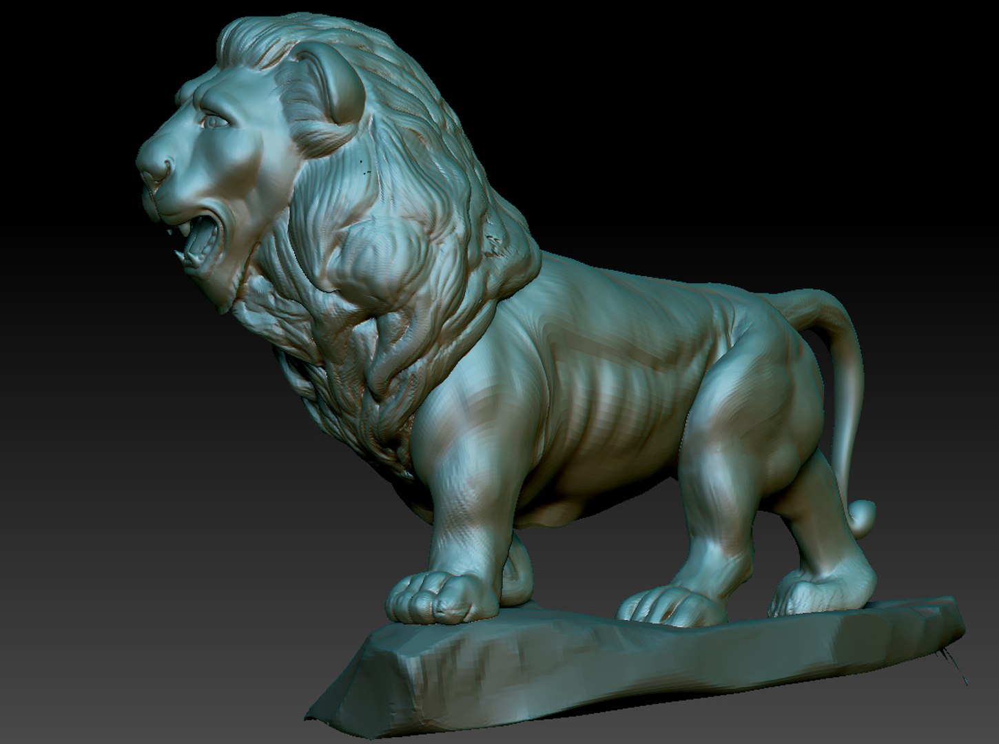 Lion Sculpture Obj