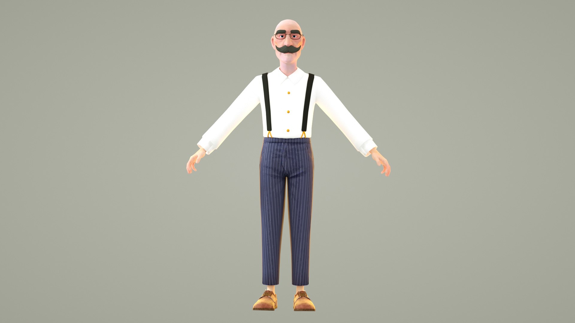 Cartoon Uncle 3D Model - TurboSquid 1915129