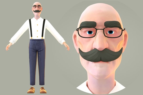 Cartoon uncle 3D model - TurboSquid 1915129