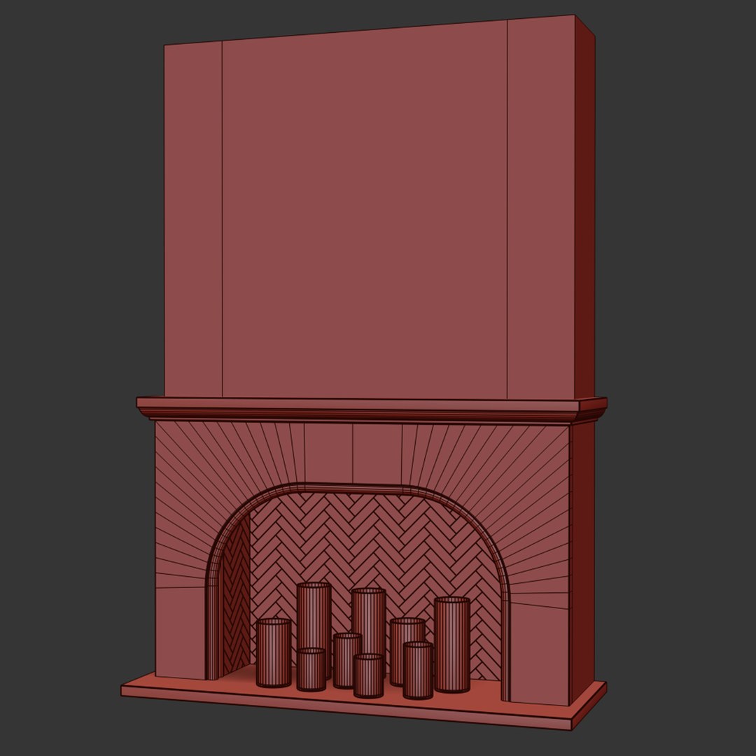 3D Fireplace with candles model - TurboSquid 2167980