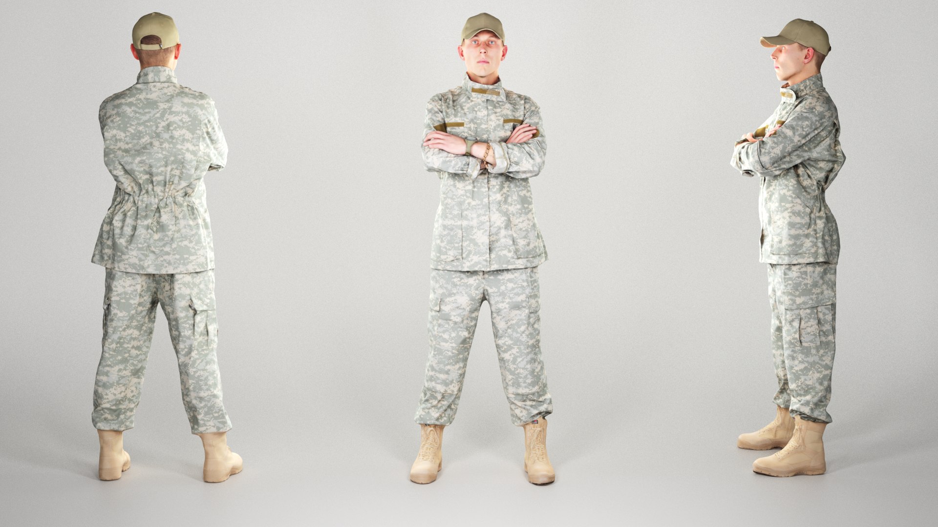 Equipped soldier american military uniform 3D model - TurboSquid 1585379