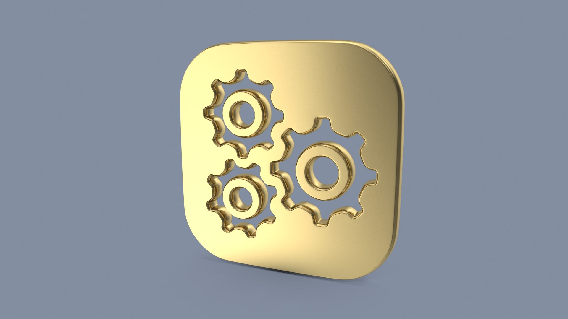 Adjustment Gear Symbol Gold Model - TurboSquid 2062912