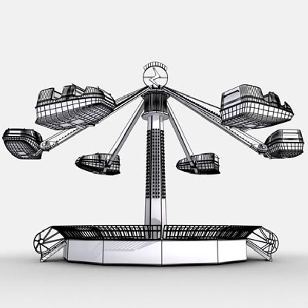swing carousel wave swinger 3d model