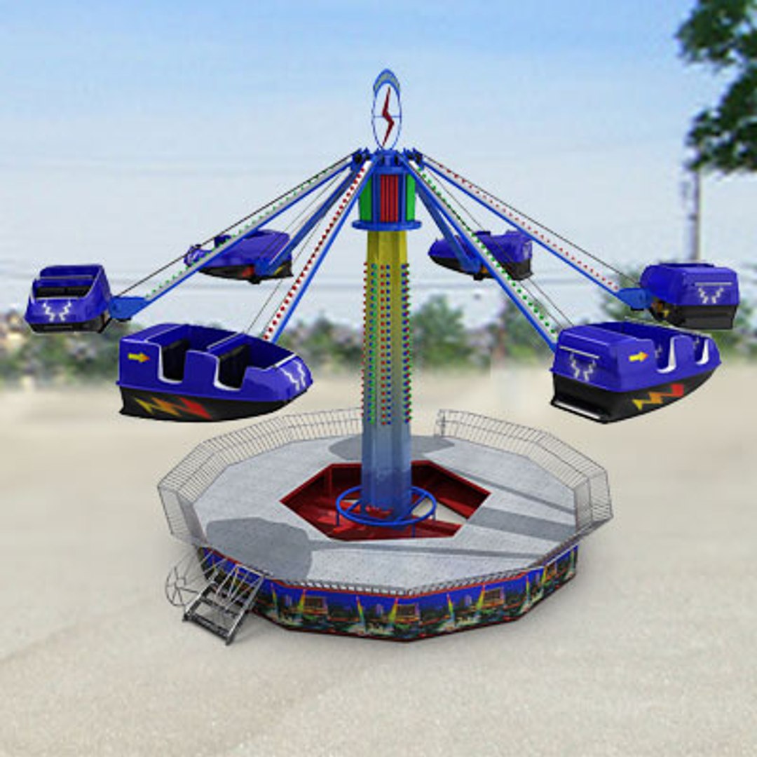 swing carousel wave swinger 3d model