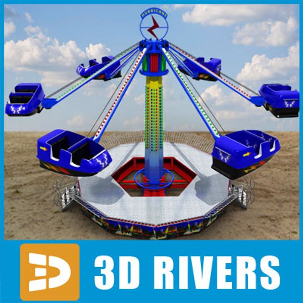 swing carousel wave swinger 3d model