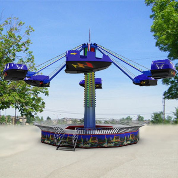 swing carousel wave swinger 3d model