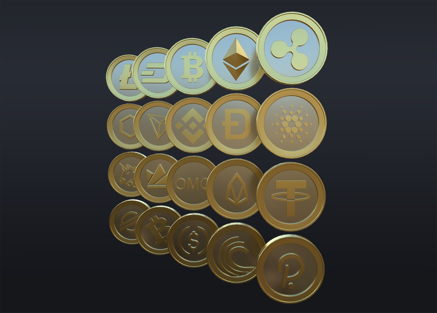 Cryptocurrency Coins 3D - TurboSquid 1725047