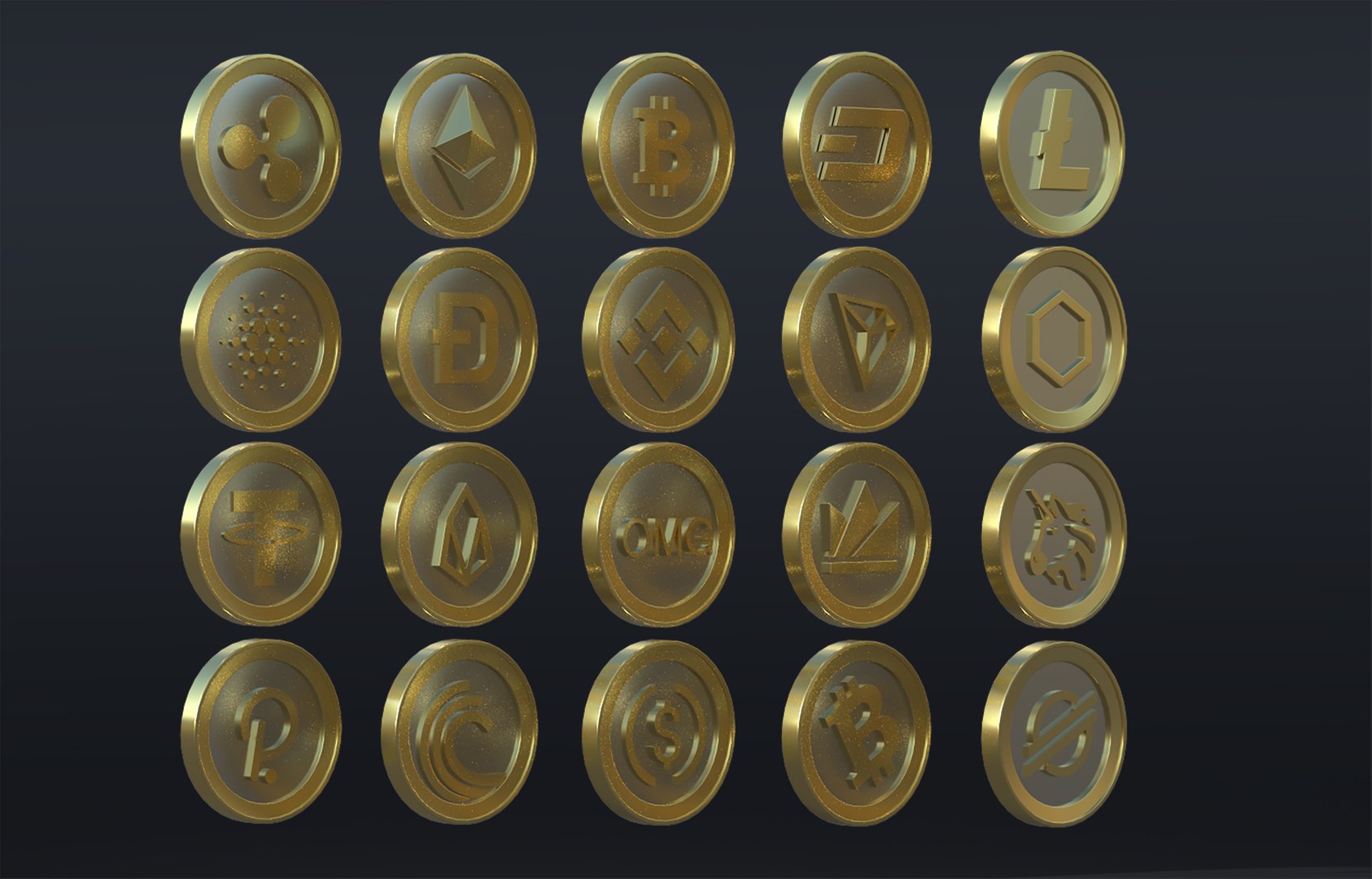 Cryptocurrency Coins 3D - TurboSquid 1725047