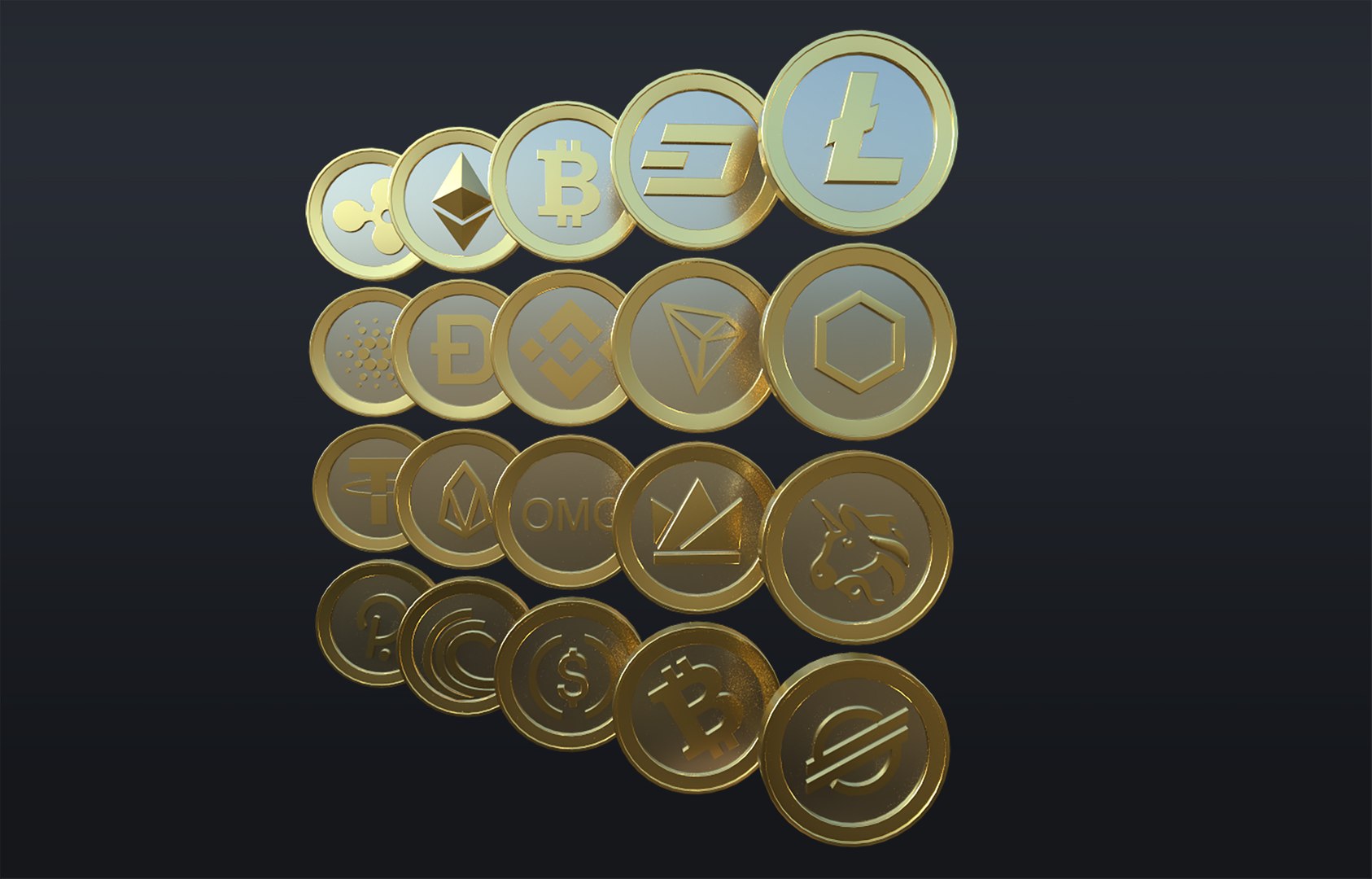 Cryptocurrency Coins 3D - TurboSquid 1725047