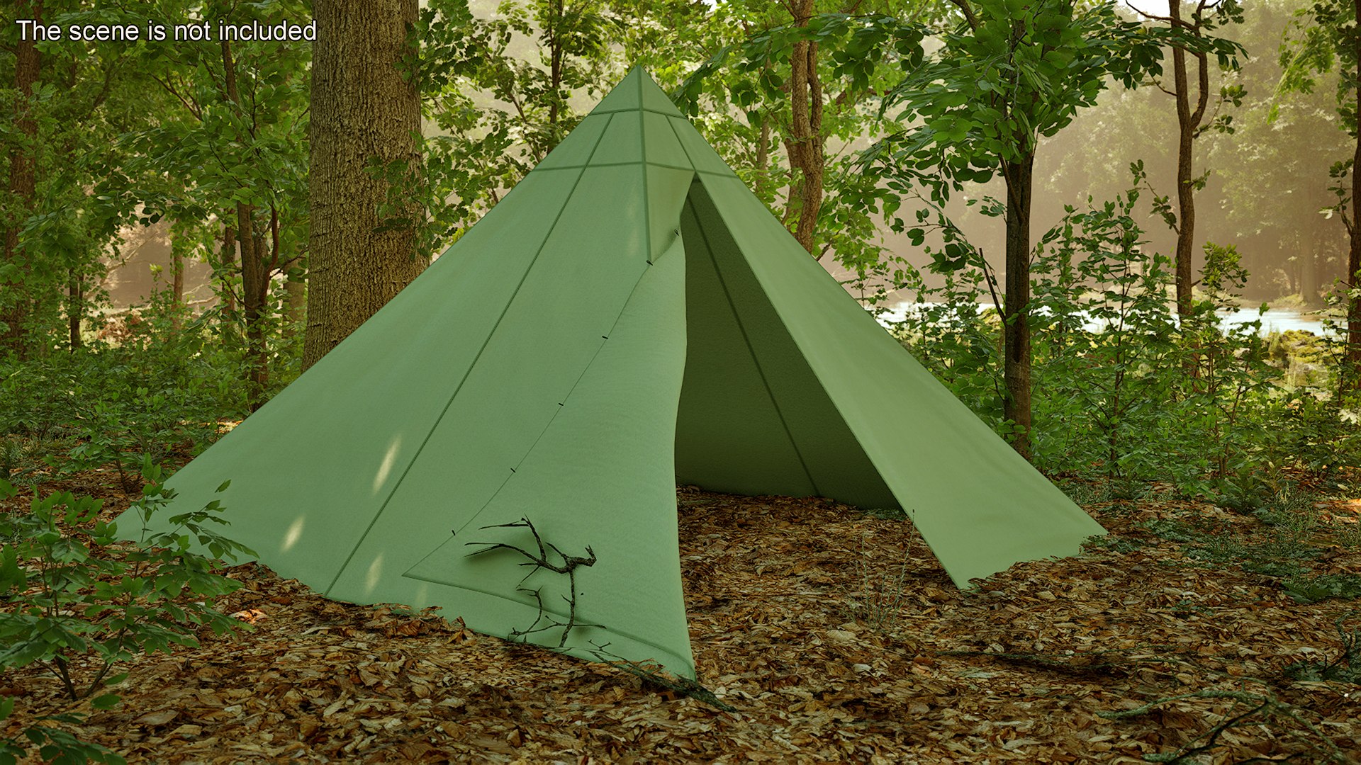 3d max floorless camping tent open