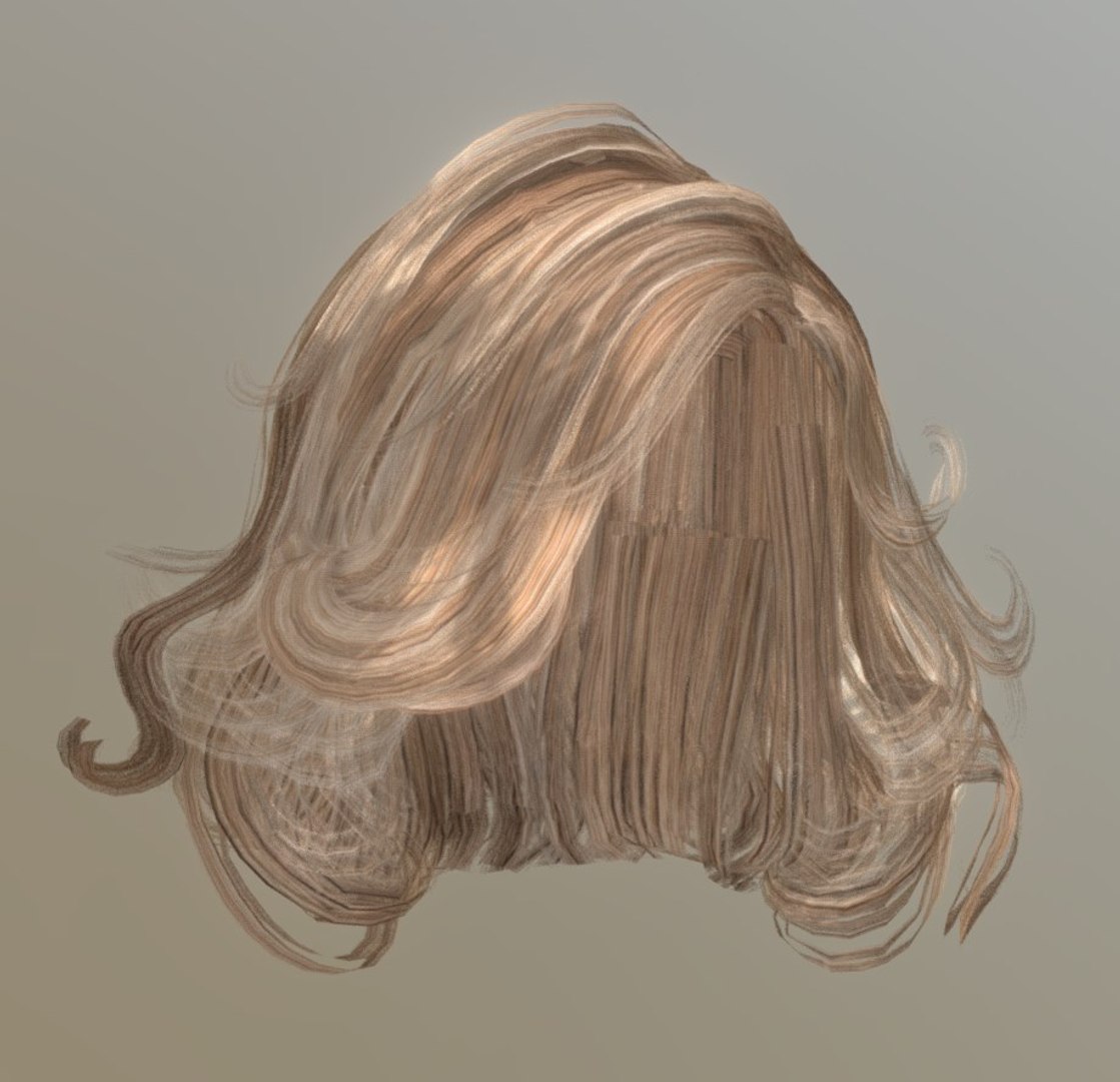 Female Hair 3 Colors 3D - TurboSquid 1398605