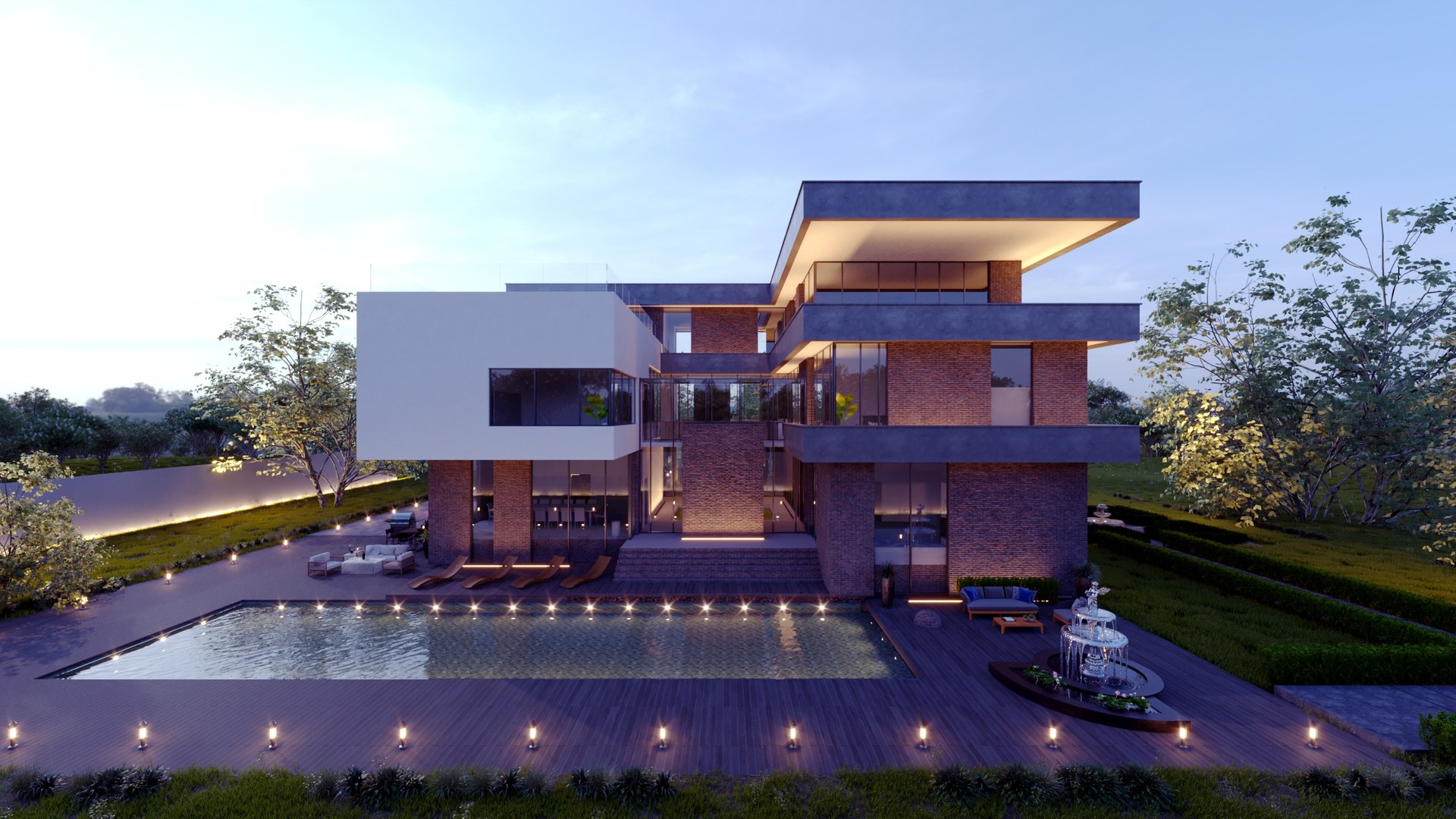 Villa Prototype Modern House Furnished Project Luxurious Clash Free Underground 3D Model ...