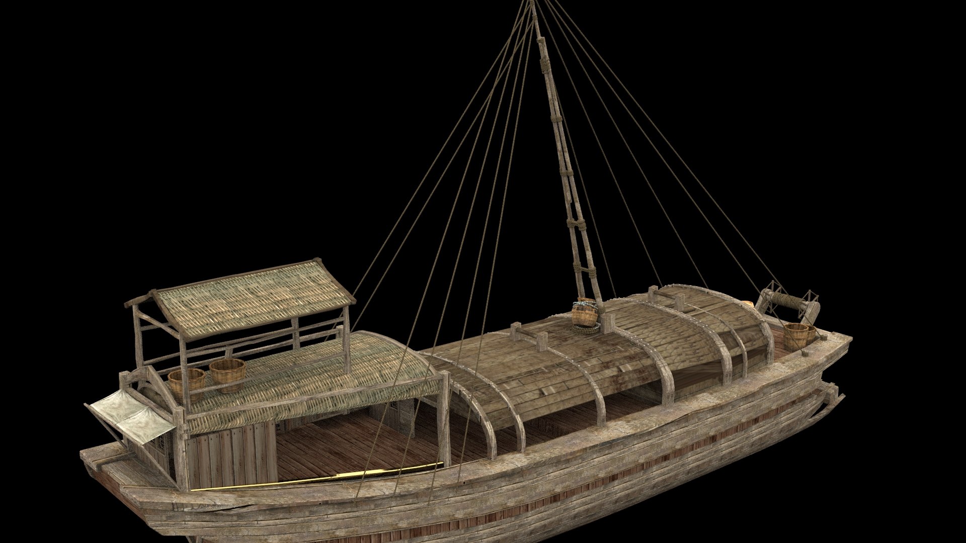 Ship Junk Fish Fishing Boat 3D Model - TurboSquid 2158600