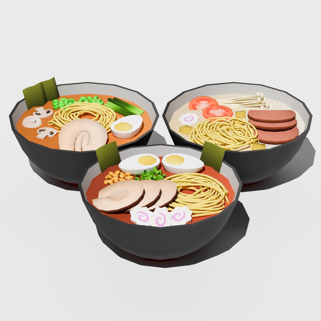 3D Low Poly Japanese Food - Ramen Pack - TurboSquid 2393280
