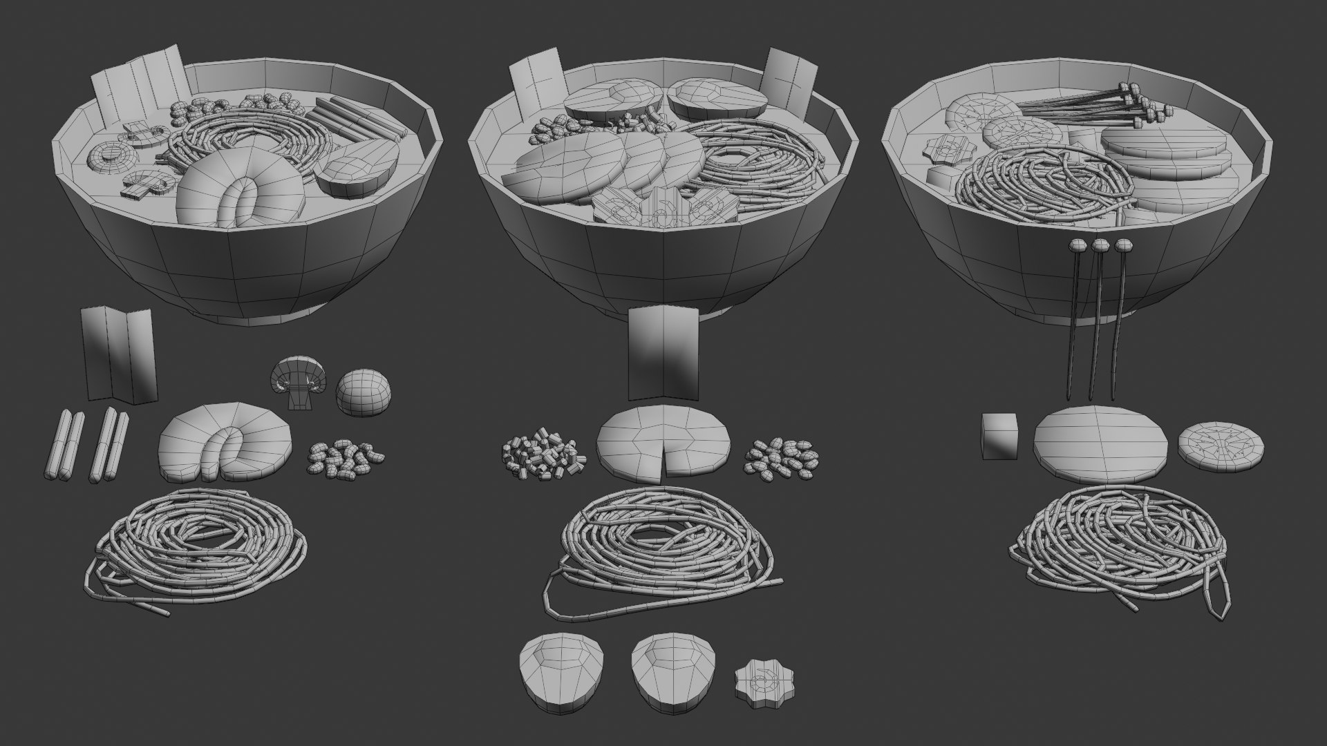 3D Low Poly Japanese Food - Ramen Pack - TurboSquid 2393280