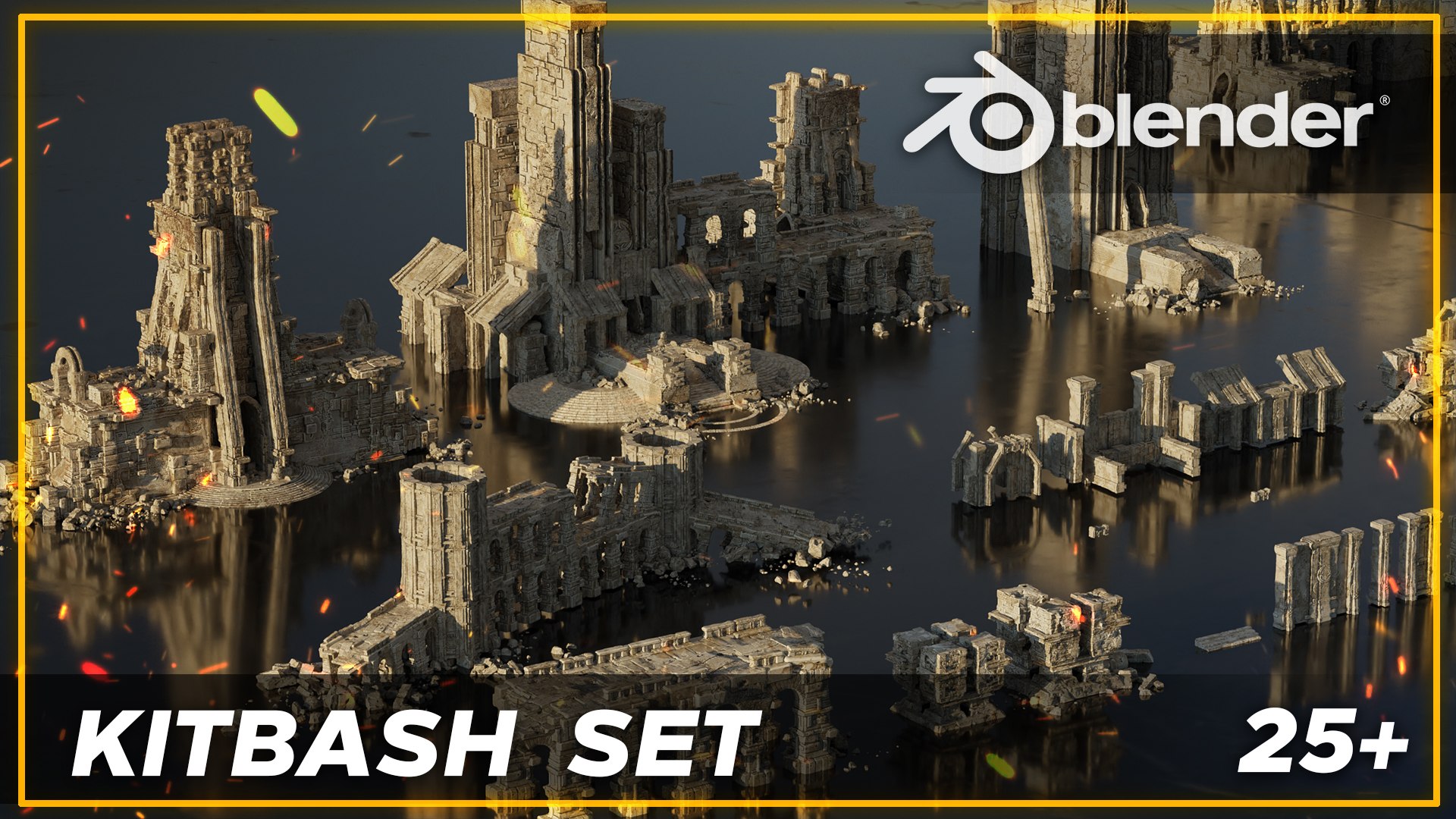 Ancient Temple - Ultimate - Old Ruins - 3D Kitbash Asset Pack Model ...