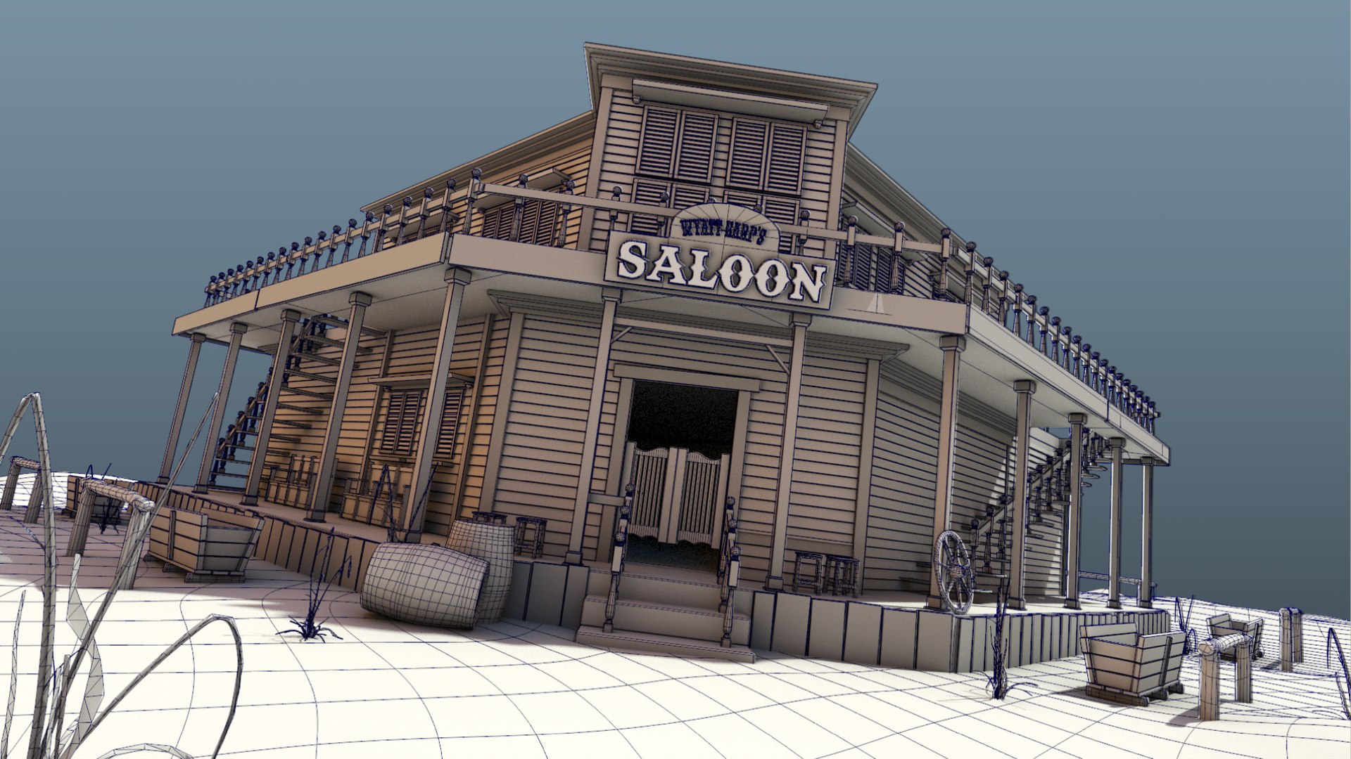 Wilde west saloon 3D model - TurboSquid 1645856