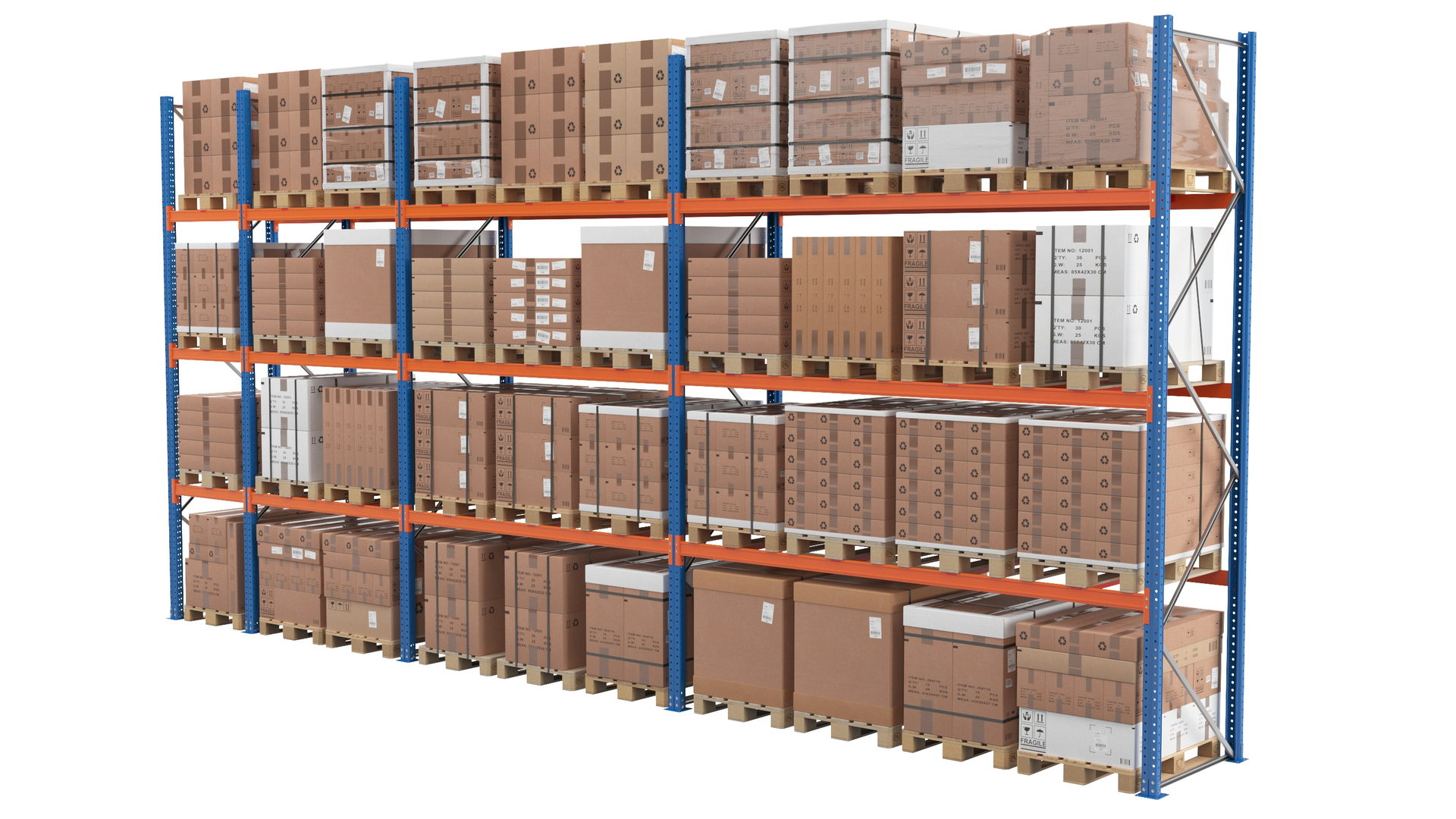 modelo 3d Warehouse Shelf With Pallets - TurboSquid 1991572