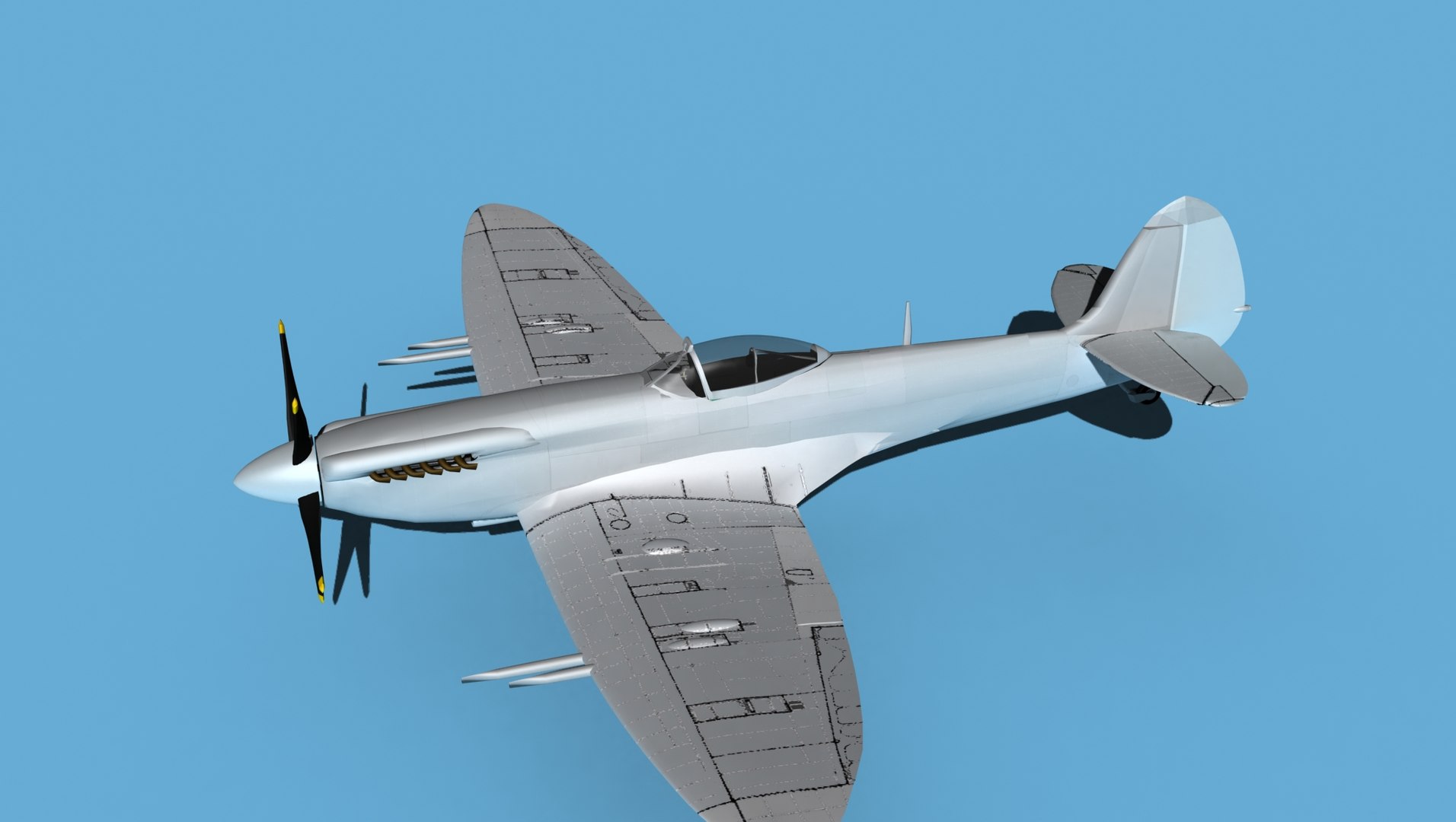 3D Model Supermarine Spitfire Mk XXII V00 - TurboSquid 1925721