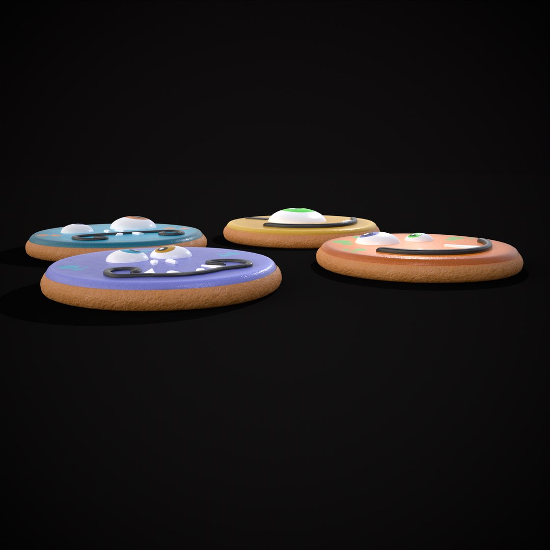 Goofy Circle Monster Cookies 3D - TurboSquid 2063882