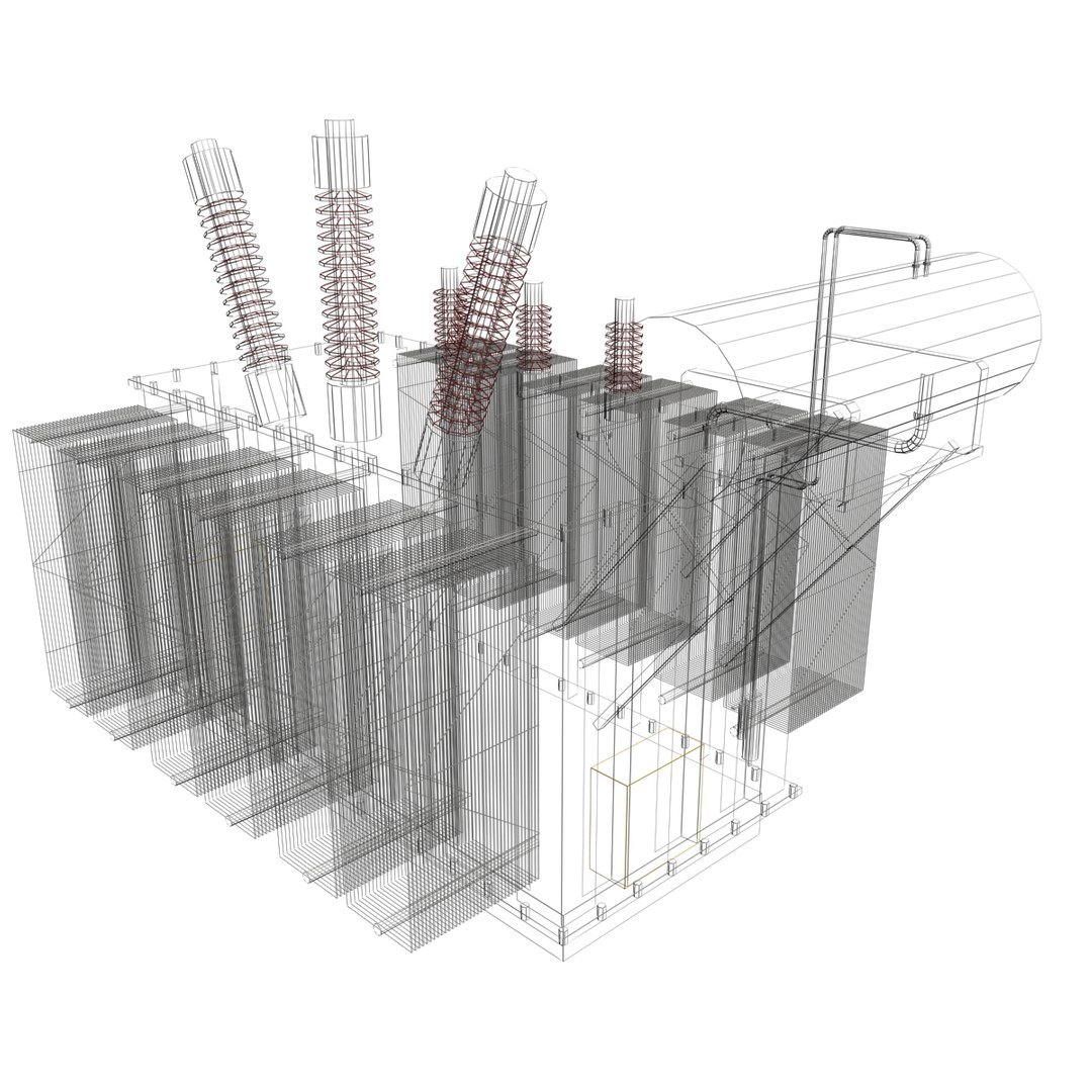 3d Model Of Voltage Electrical Transformer