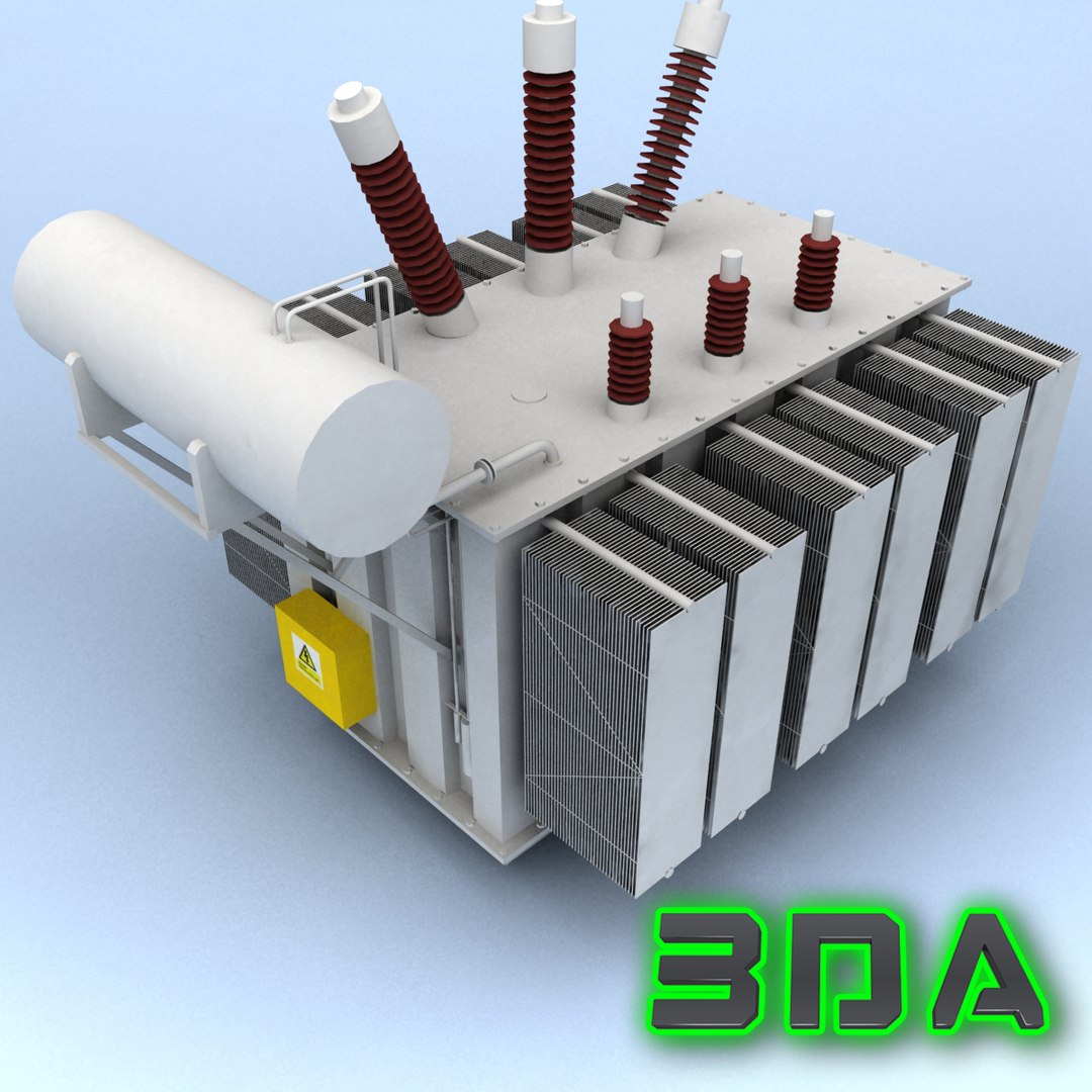 3d Model Of Voltage Electrical Transformer