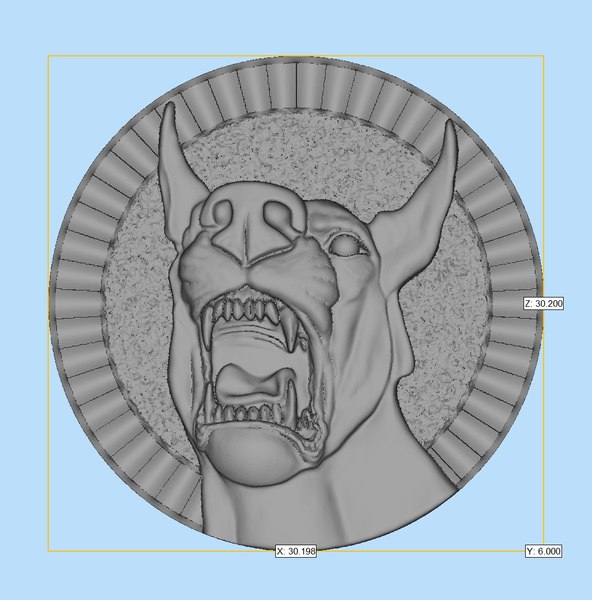 3D angry doberman head - TurboSquid 1907843