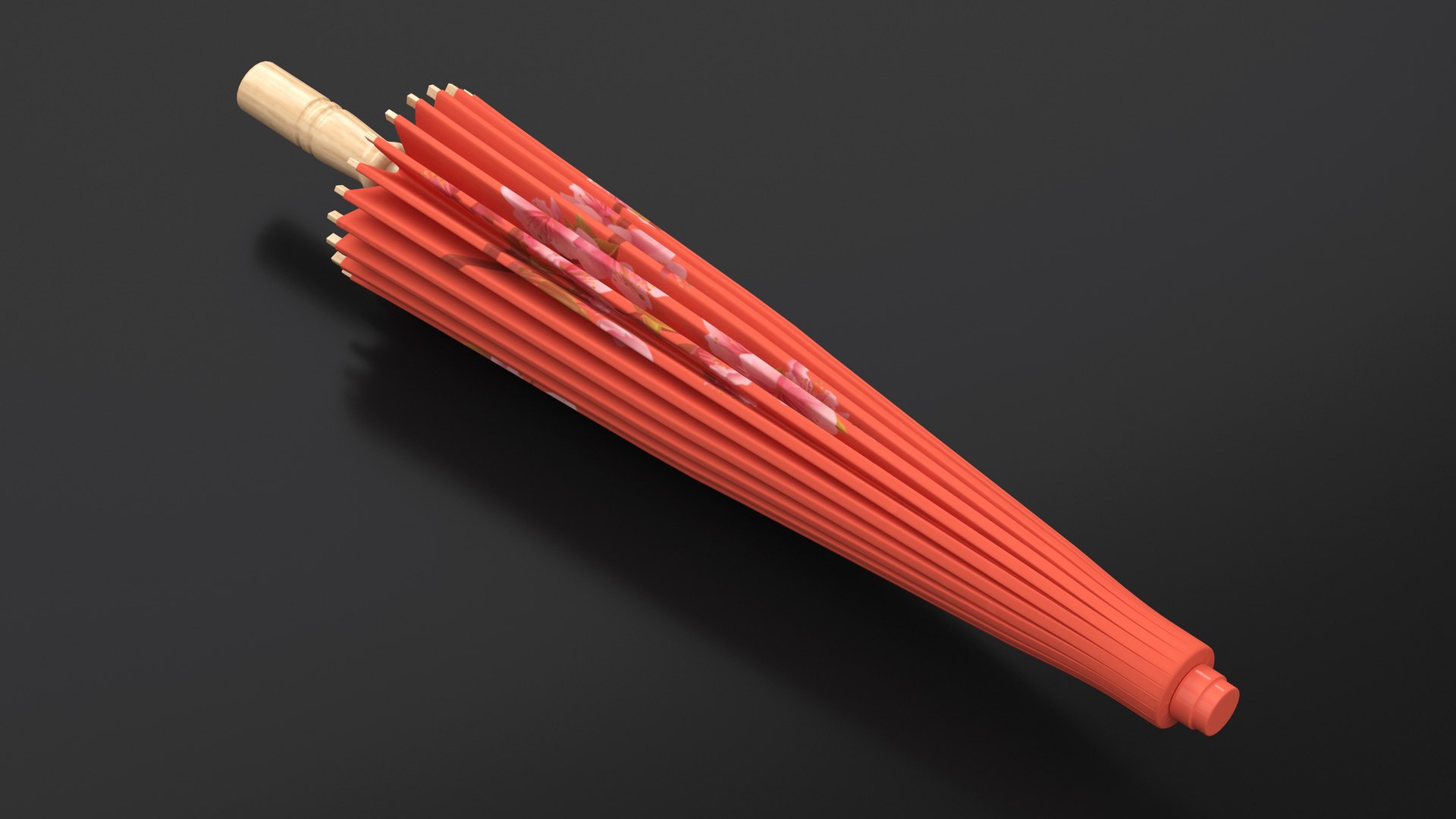 Chinese Umbrella Closed Red 3D model - TurboSquid 1994234