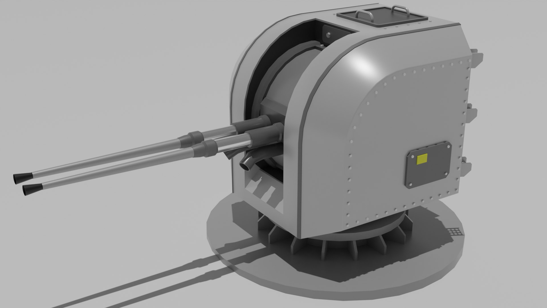 3D Twin 57 Mm Fictional Naval Cannon Model - TurboSquid 2019704