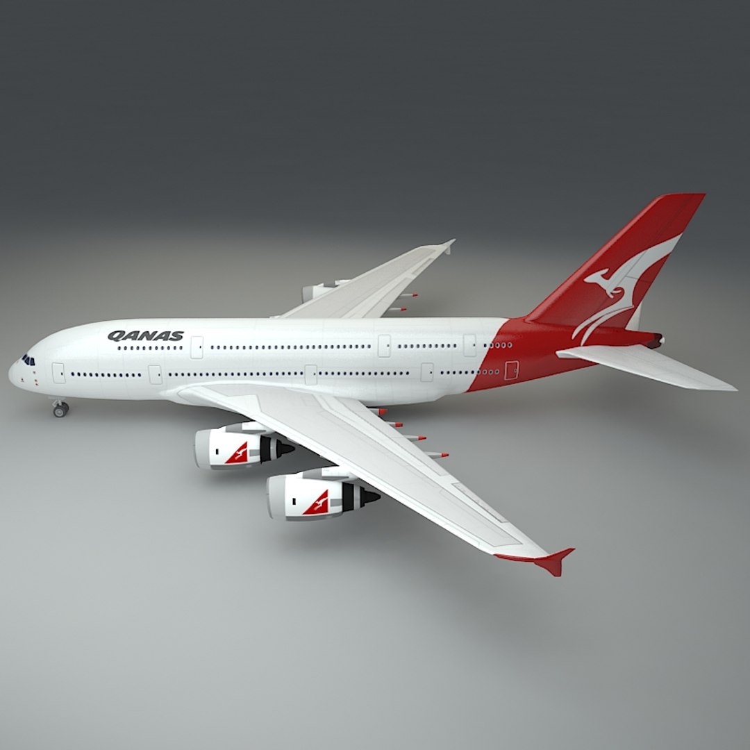 3d Model Airbus A380 Red Kangaroo