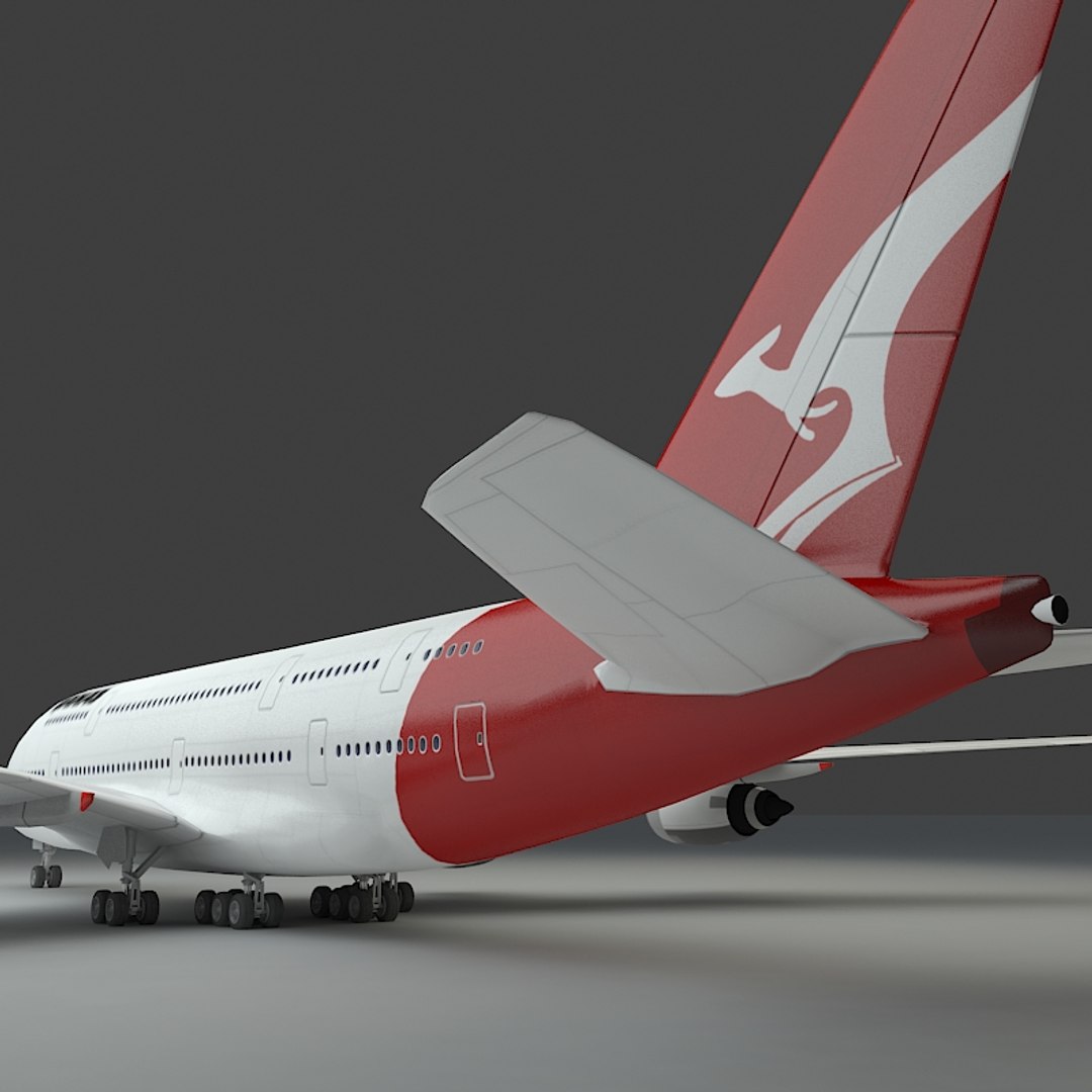 3d Model Airbus A380 Red Kangaroo